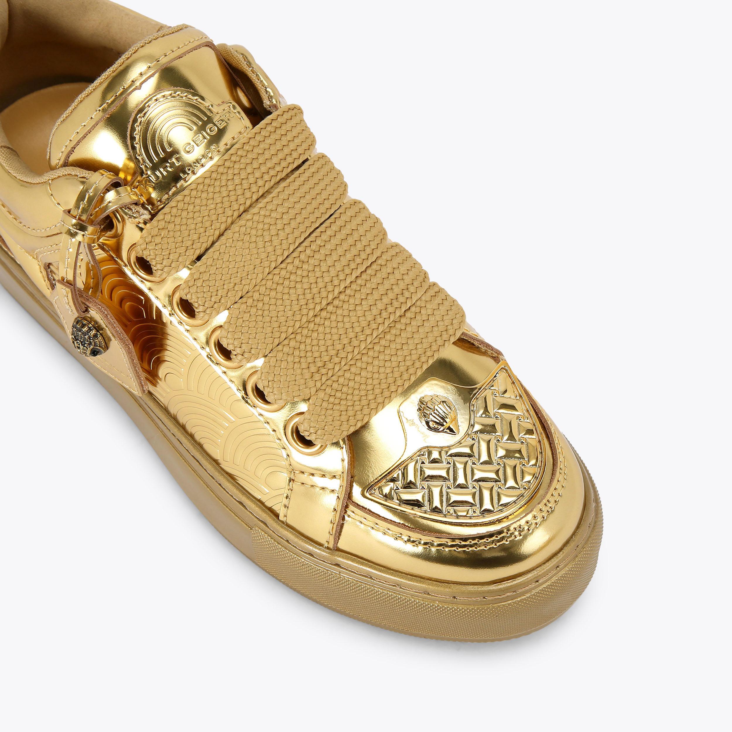 SOUTHBANK TAG Metallic Gold Sneaker by KURT GEIGER LONDON