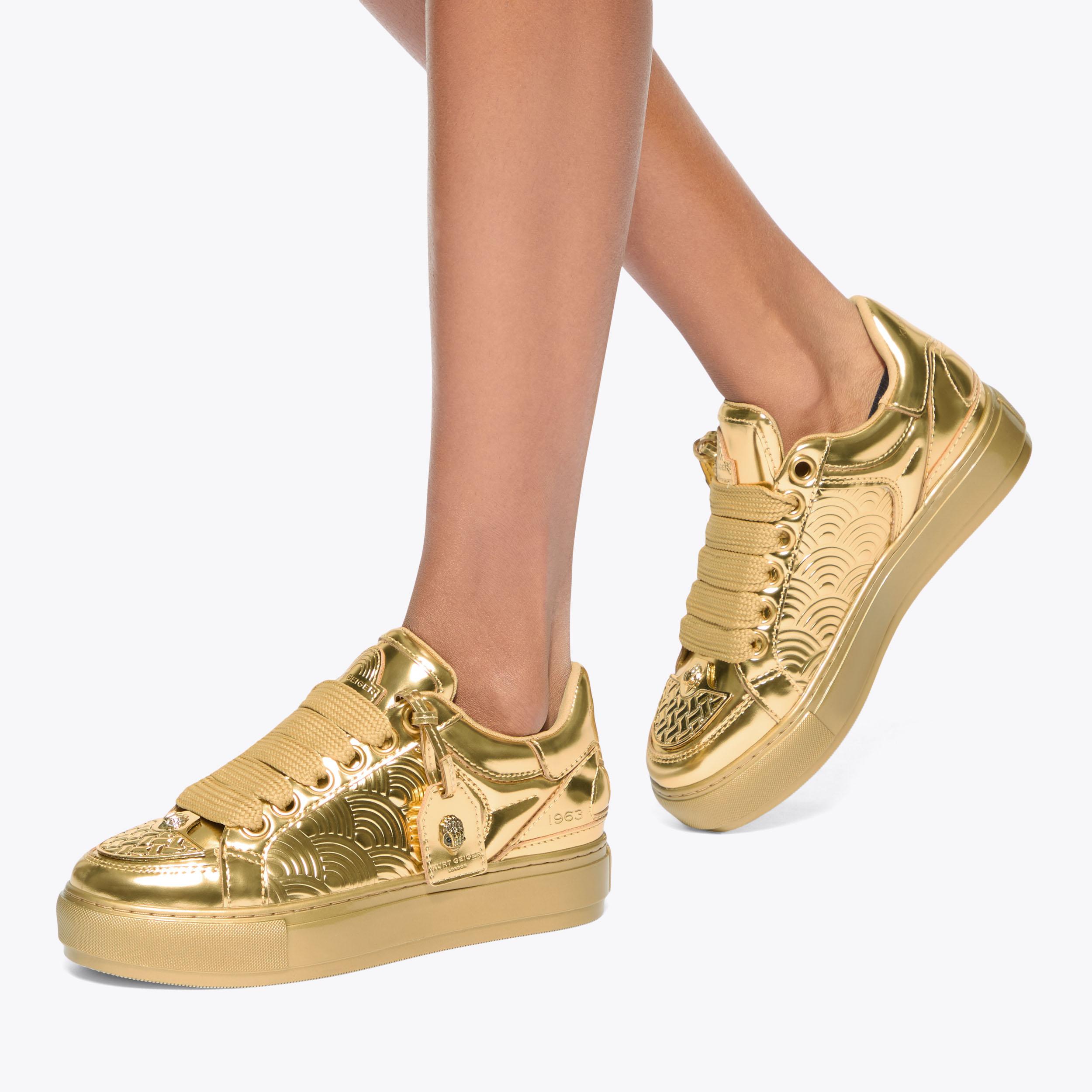 SOUTHBANK TAG Metallic Gold Sneaker by KURT GEIGER LONDON