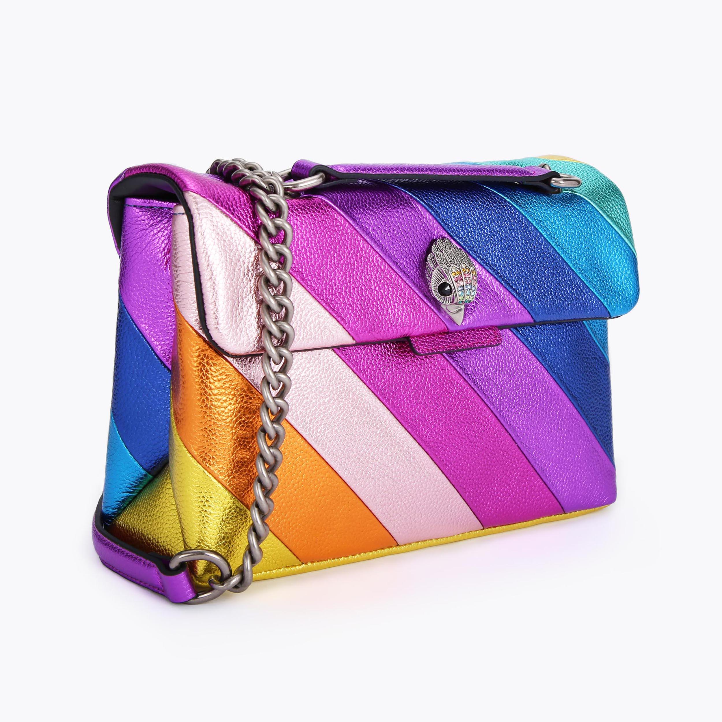 LEATHER KENSINGTON BAG Leather Rainbow Metallic Shoulder Purse by KURT ...
