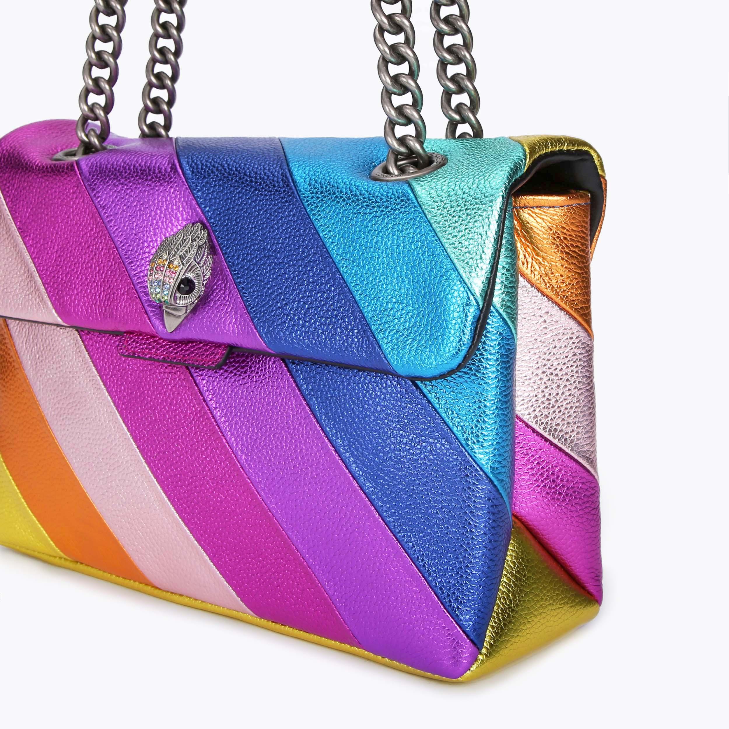 LEATHER KENSINGTON BAG Leather Rainbow Metallic Shoulder Purse by KURT ...