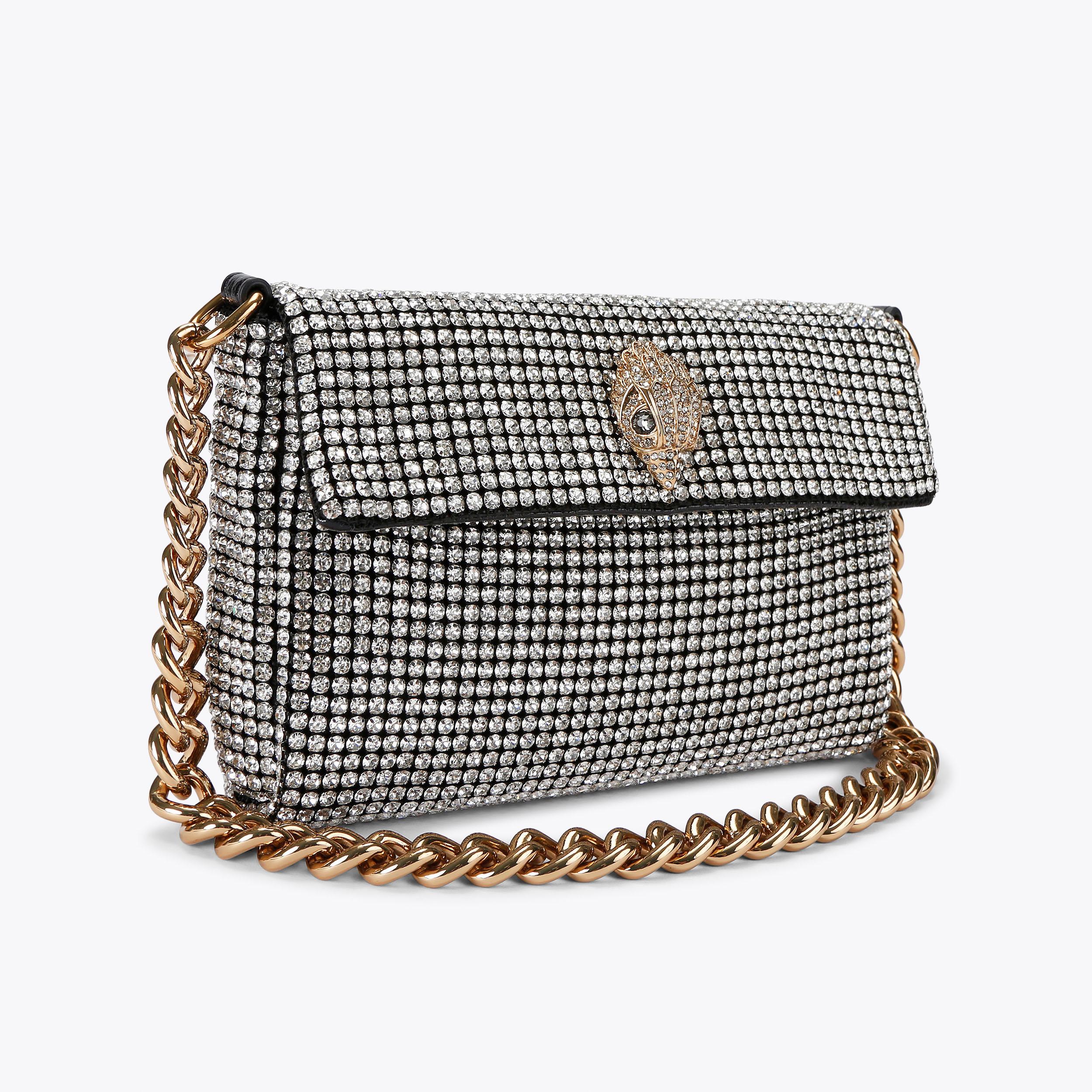 SM PARTY SHOULDER BAG Silver Shoulder Crystal Purse by KURT GEIGER LONDON