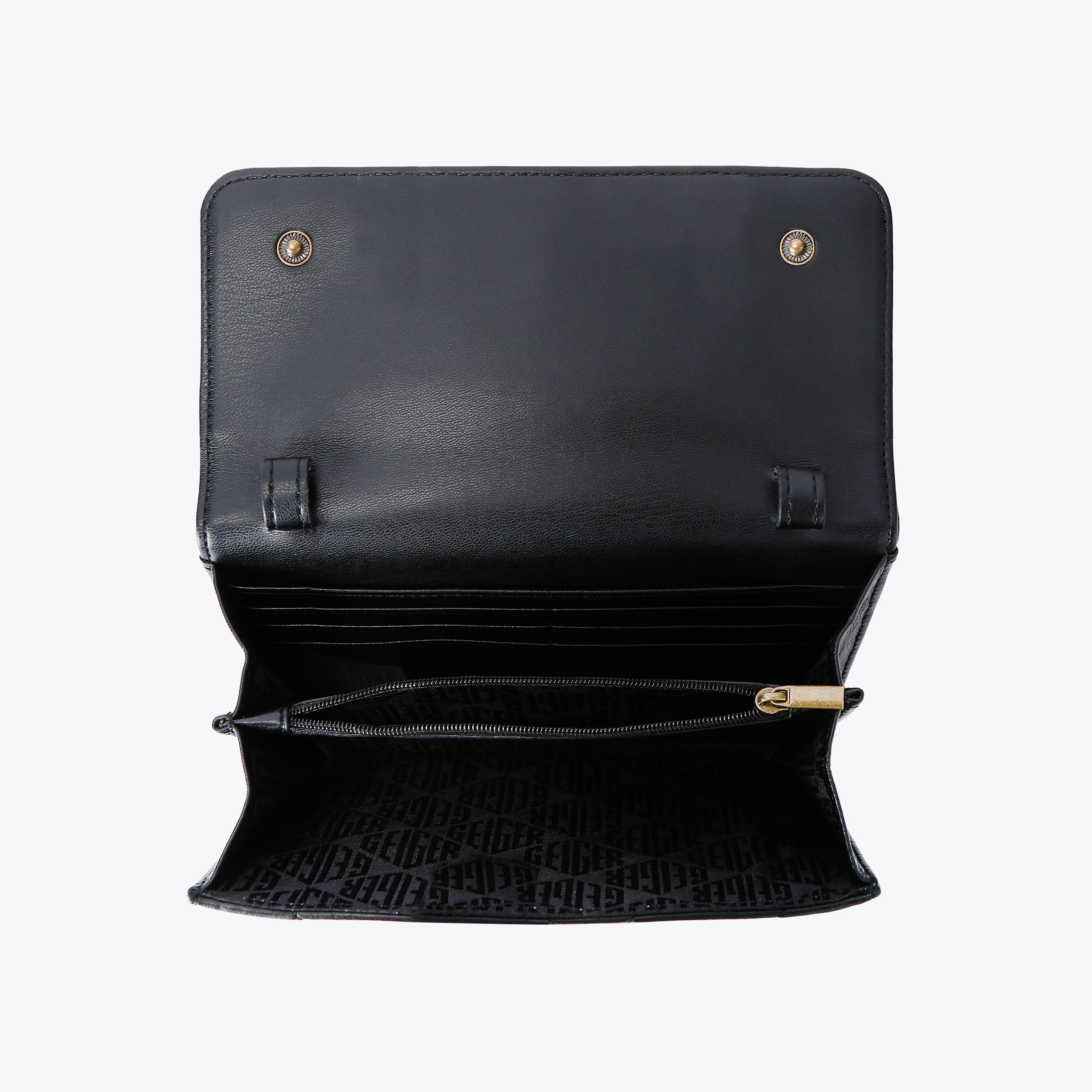KENSINGTON CHAIN WALLET Black Leather Wallet by KURT GEIGER LONDON