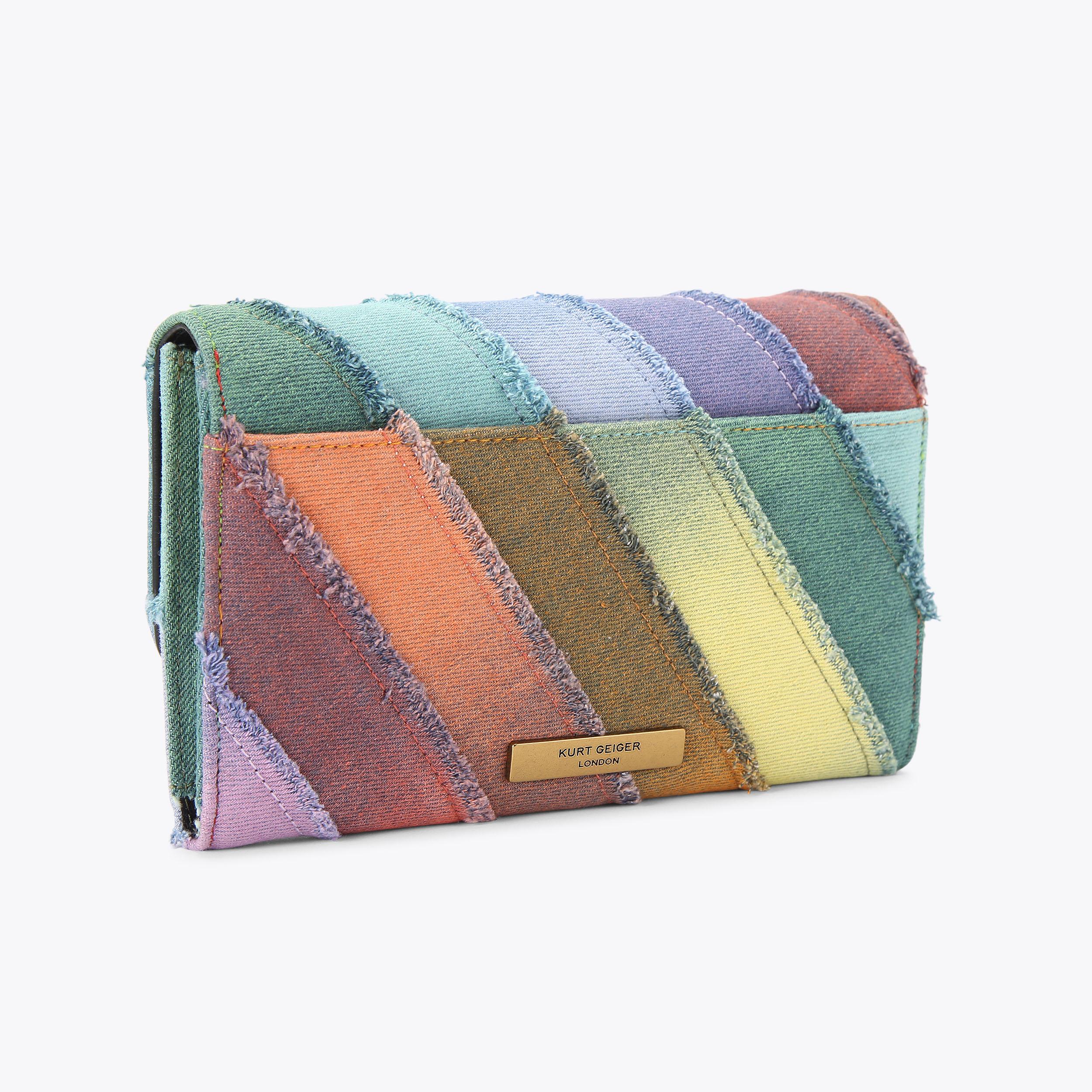 KENSINGTON CHAIN WALLET Denim Stripe Wallet by KURT GEIGER LONDON