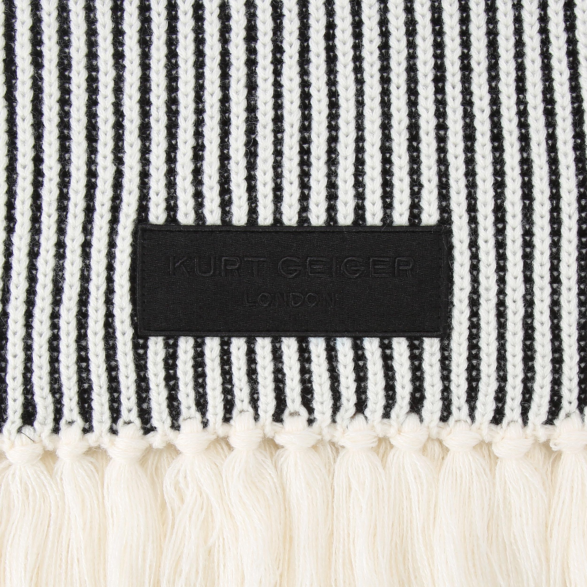 MARLED SCARF Black Fringed Marled Scarf by KURT GEIGER LONDON