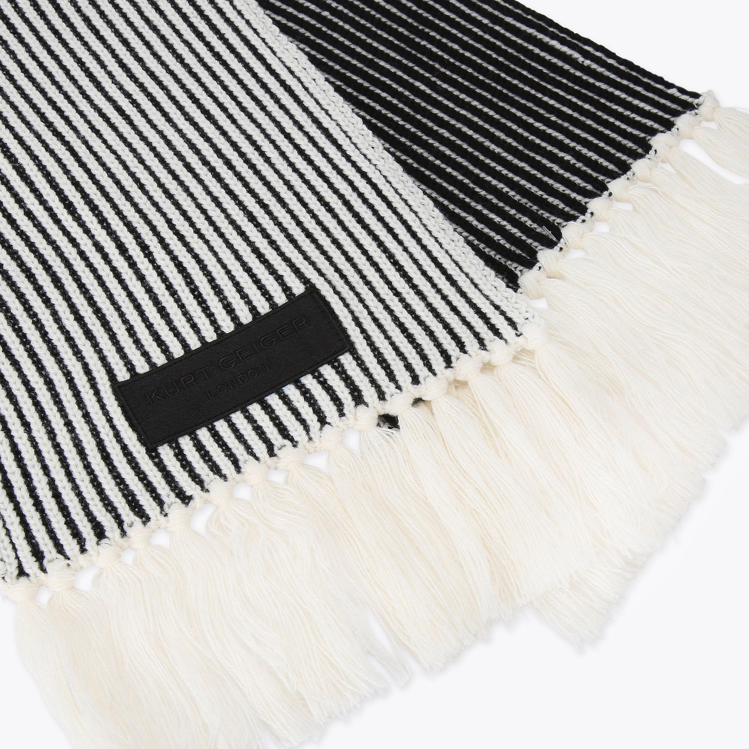 MARLED SCARF Black Fringed Marled Scarf by KURT GEIGER LONDON