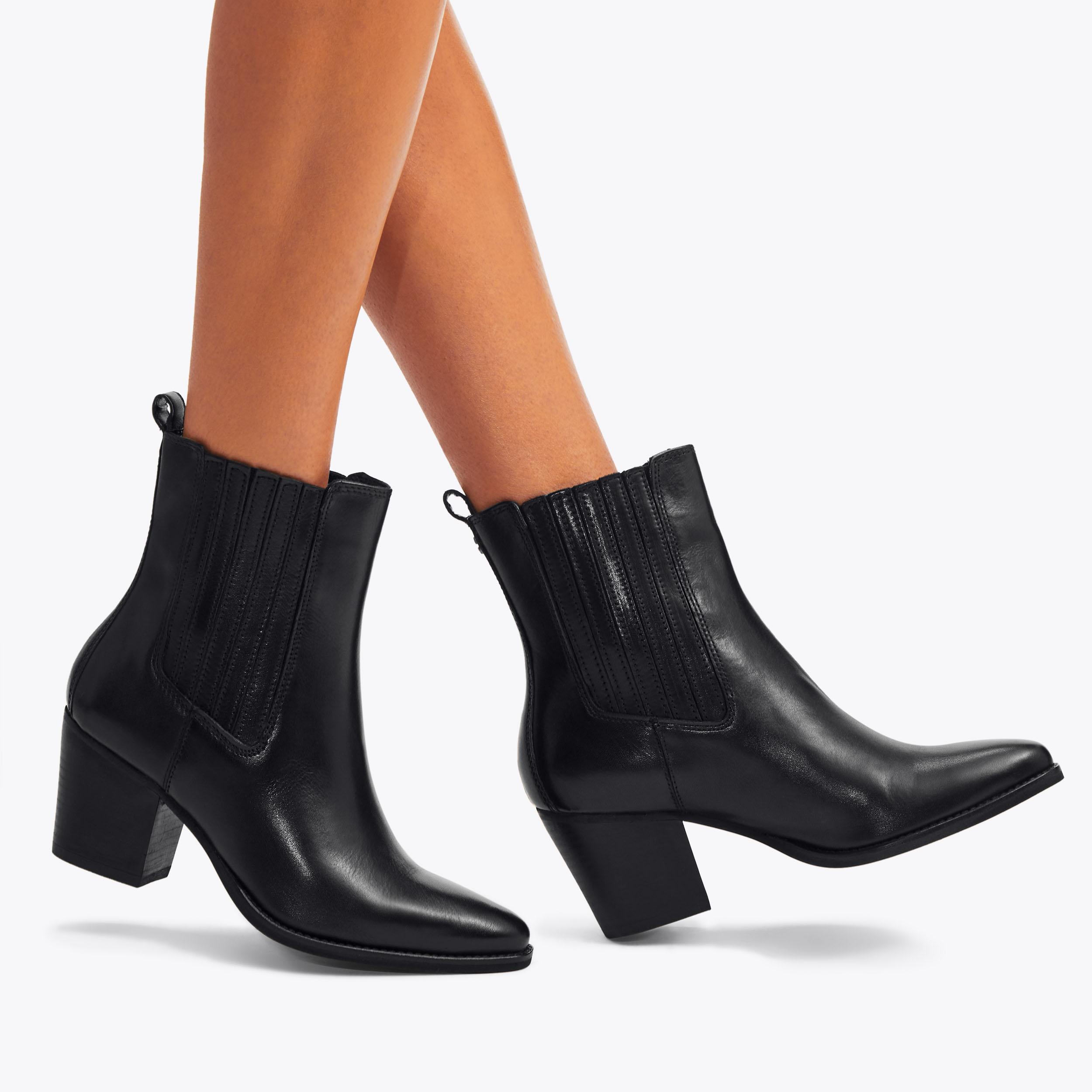 RODEO Black Leather Cowboy Boot by CARVELA