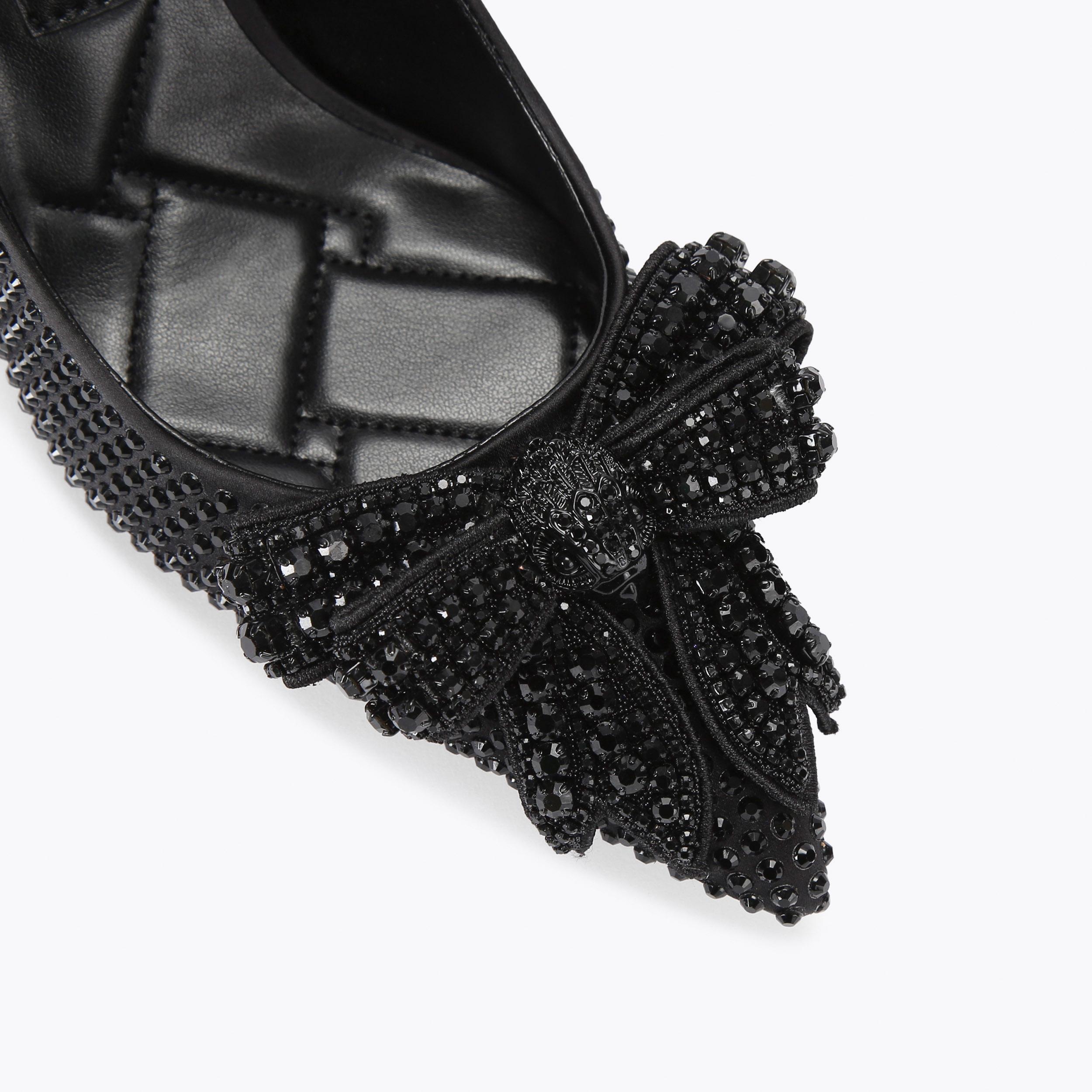 BELGRAVIA CRYSTAL BOW DRC Black Crystal Court Heels by KURT GEIGER LONDON