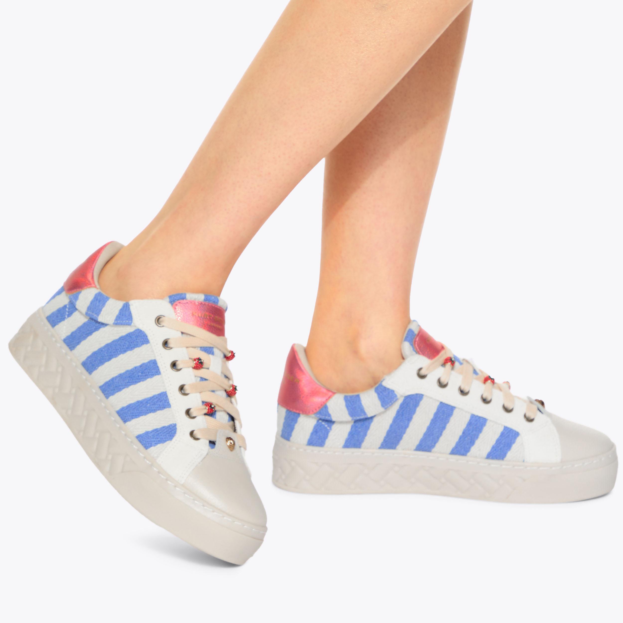 KENSINGTON CUPSOLE Blue Stripe Sneaker by KURT GEIGER LONDON