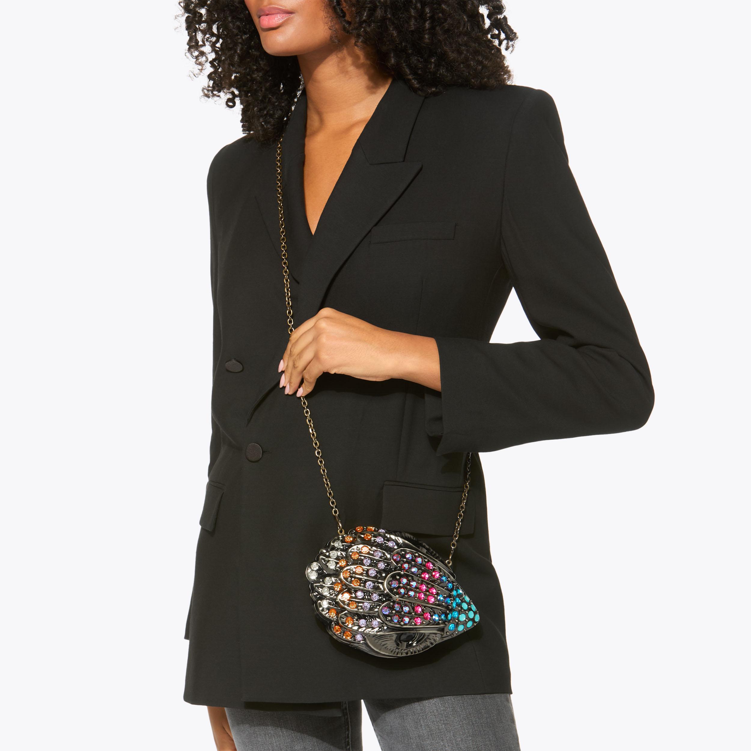 EAGLE CLUTCH Oversized Antiqued Brass Eagle Head by KURT GEIGER LONDON