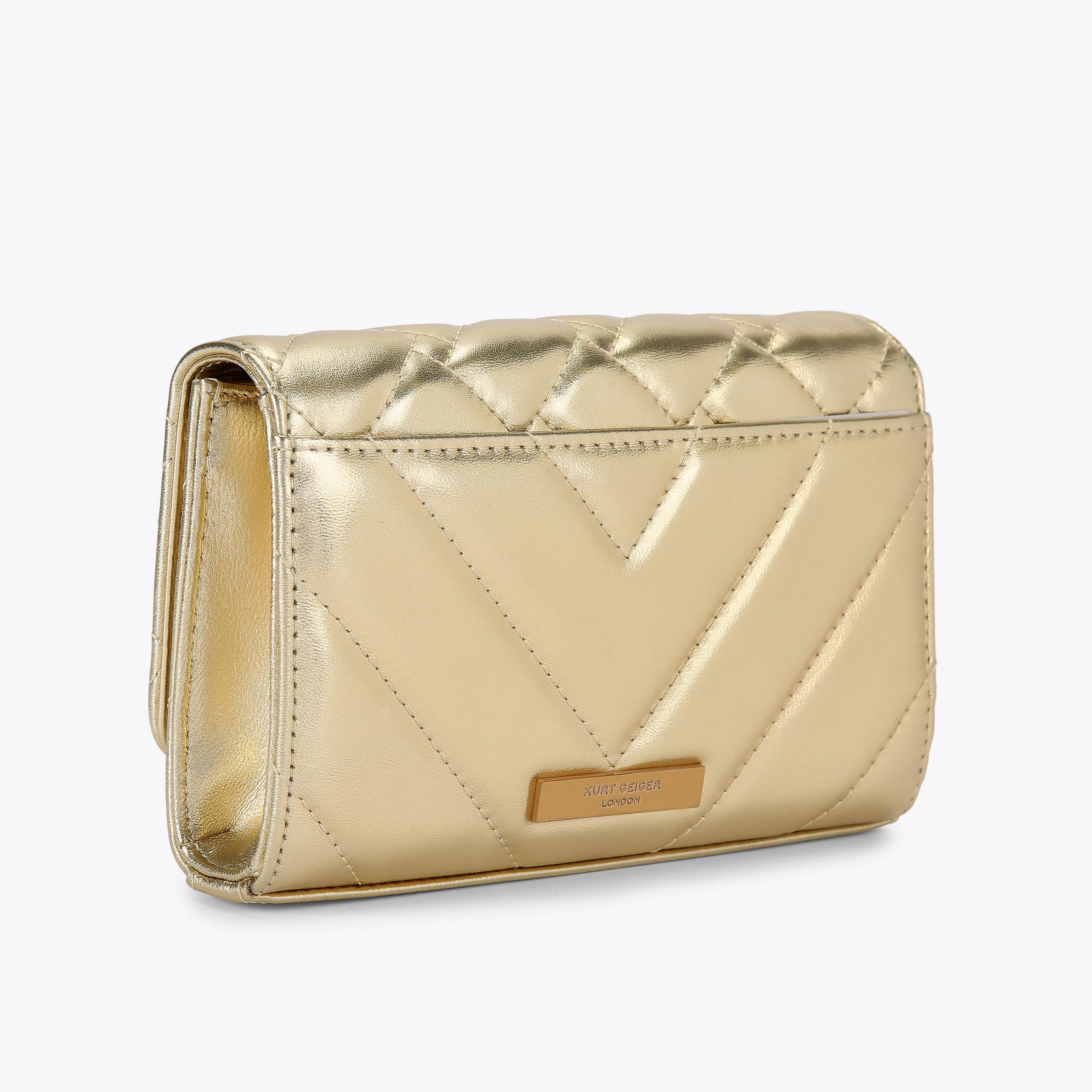 EXTRA MINI KENSINGTON Gold Cross Body Purse by KURT GEIGER LONDON