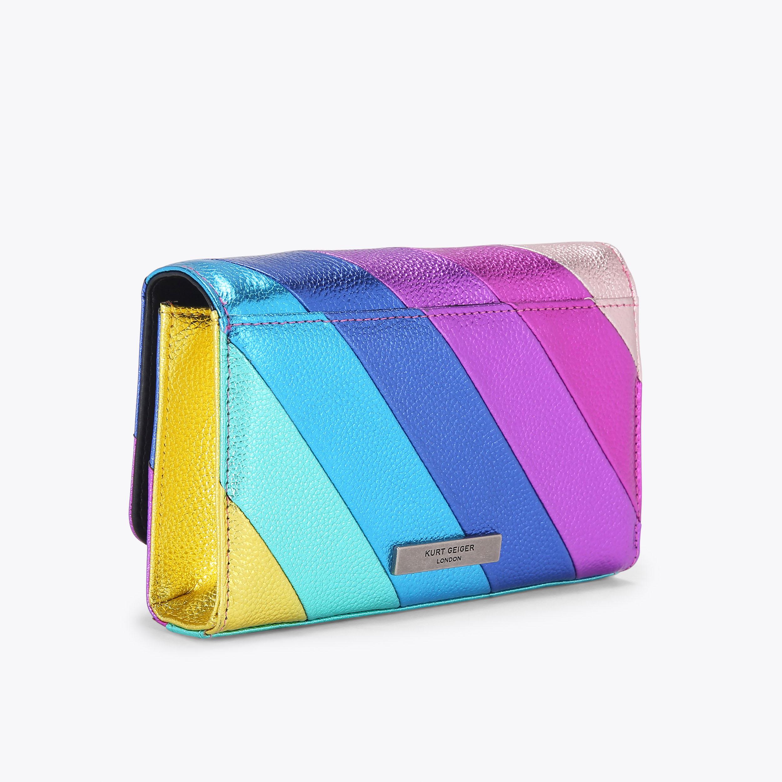 EXTRA MINI KENSINGTON Rainbow Stripe Mini Bag by KURT GEIGER LONDON