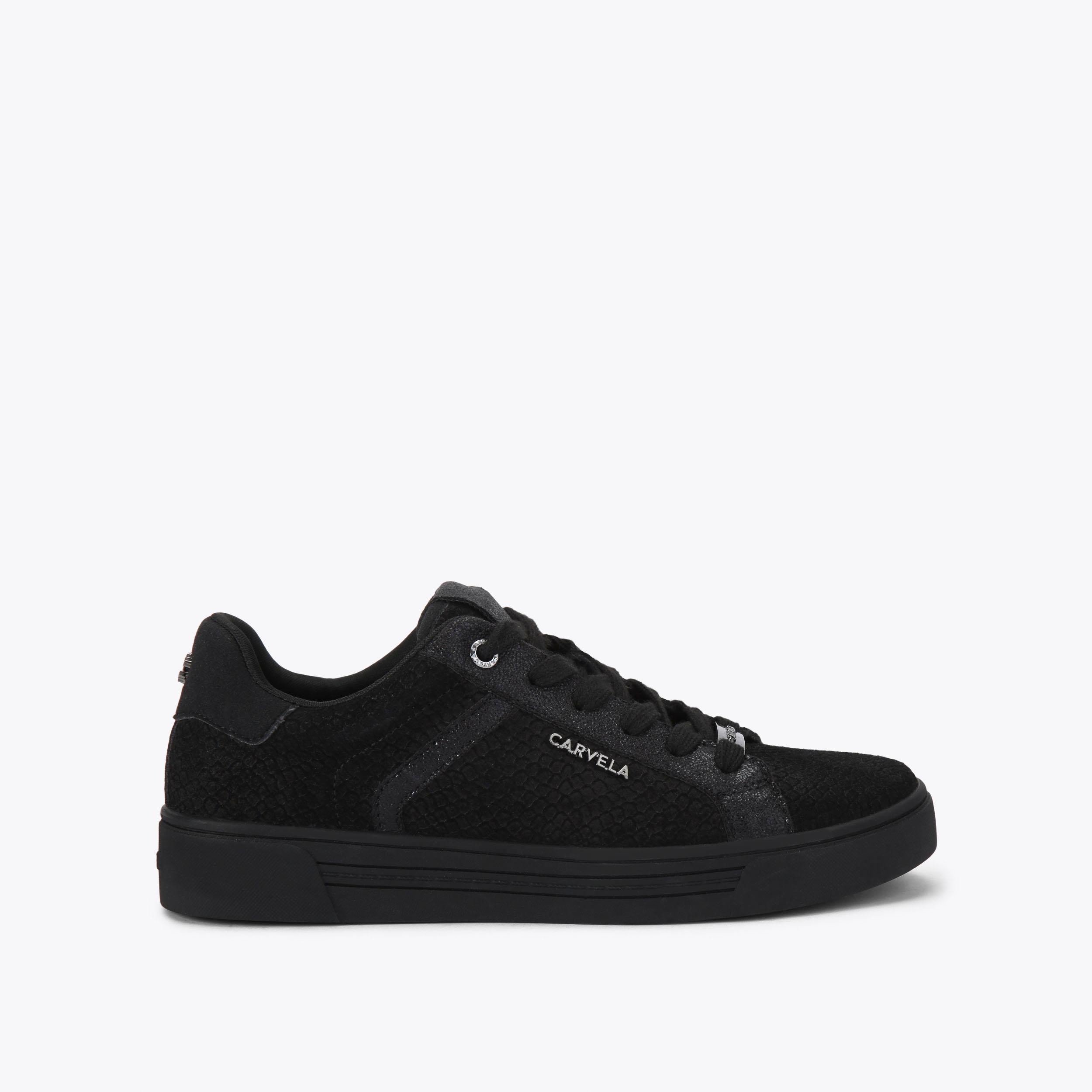 DAZE Black Textured Sneakers by CARVELA
