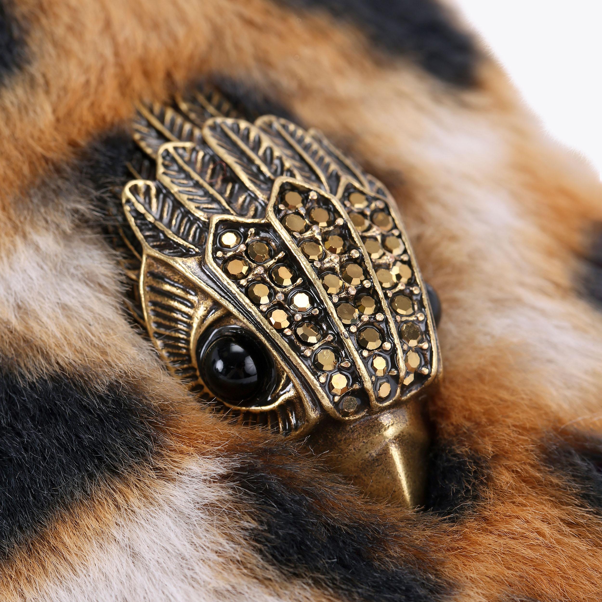 KENSINGTON SLIPPERS Orange Faux Fur Slippers by KURT GEIGER LONDON