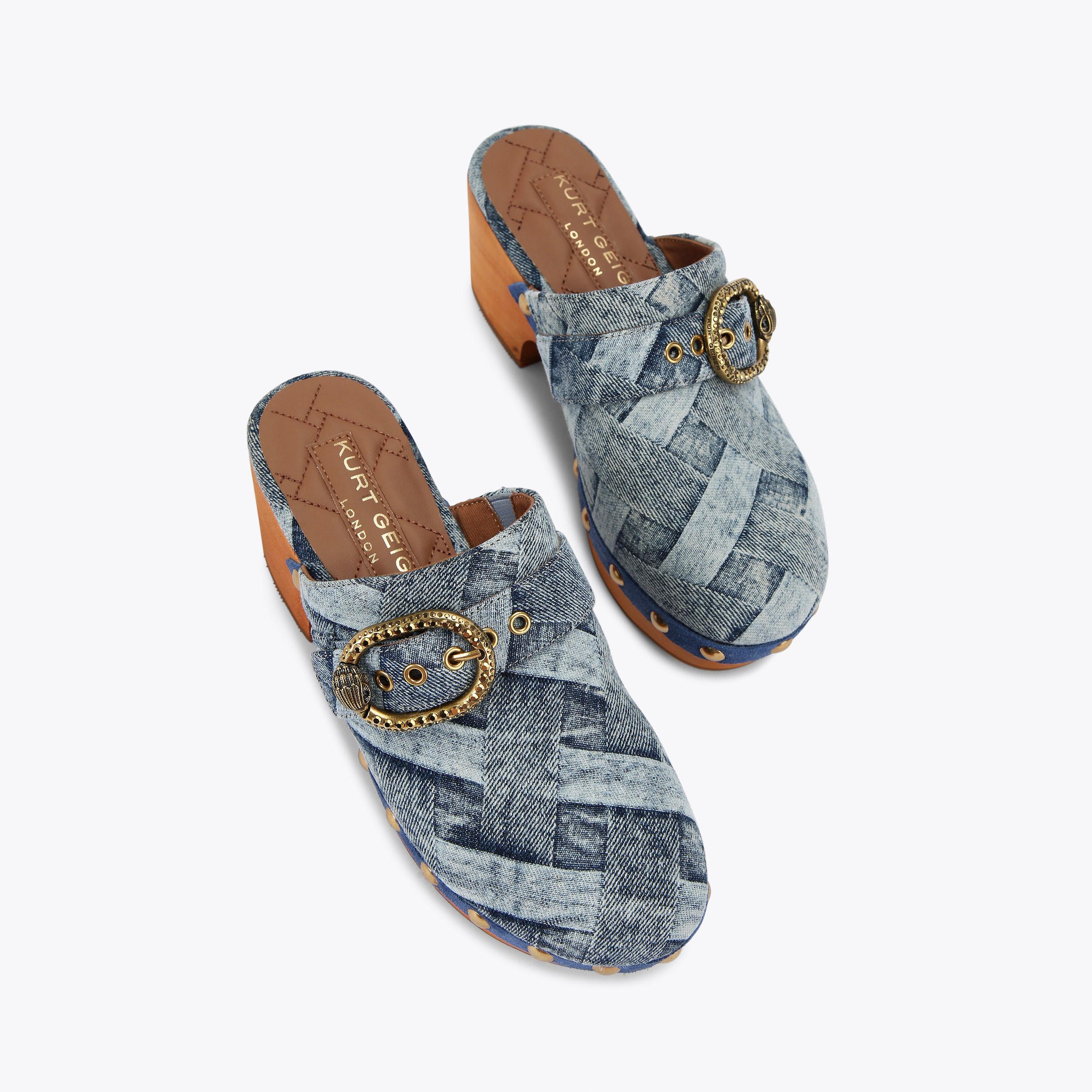 MAYFAIR CLOG Denim Weave Platform Clog by KURT GEIGER LONDON