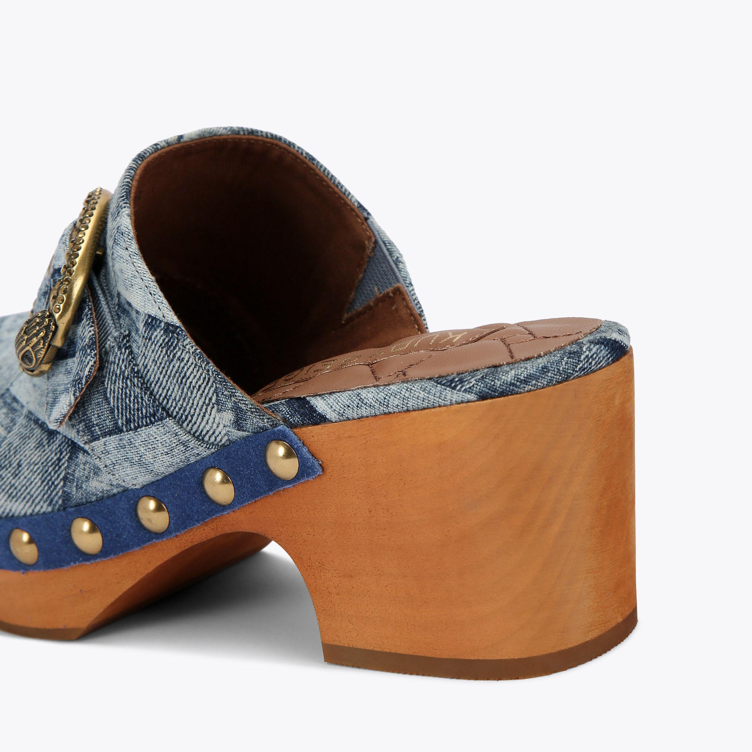 MAYFAIR CLOG Denim Weave Platform Clog by KURT GEIGER LONDON