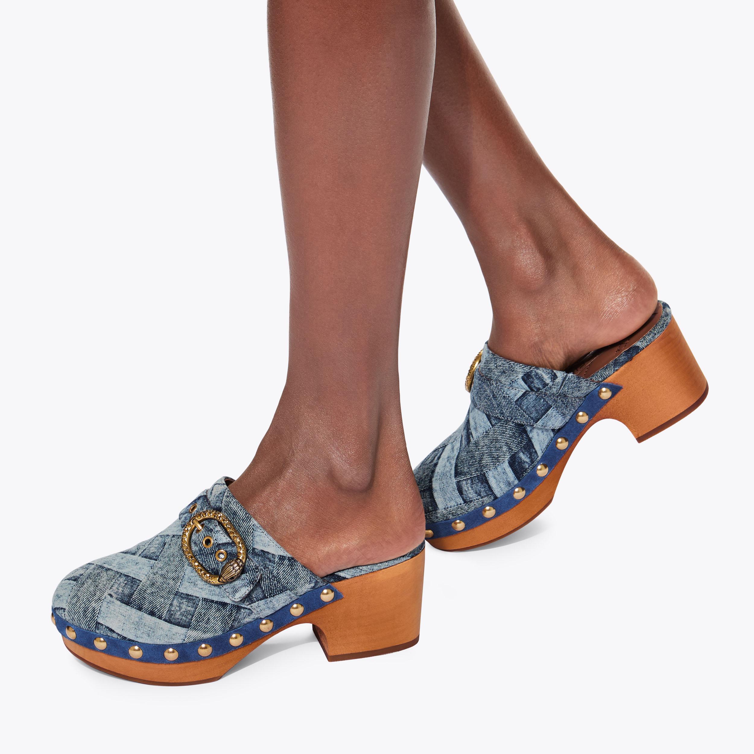 MAYFAIR CLOG Denim Weave Platform Clog by KURT GEIGER LONDON