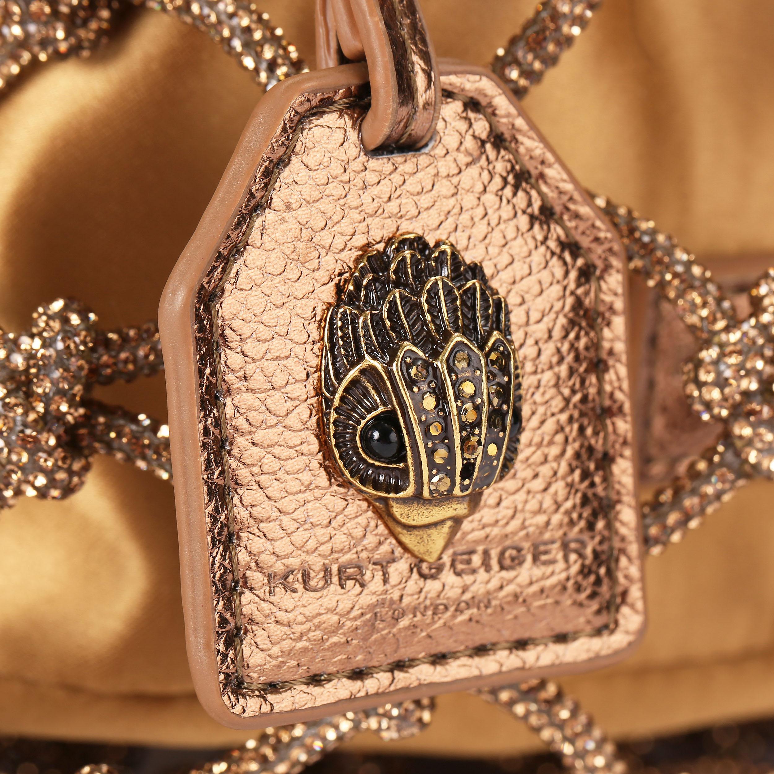 SM MACRAME CRYSTAL BAG Bronze Grab Bag by KURT GEIGER LONDON