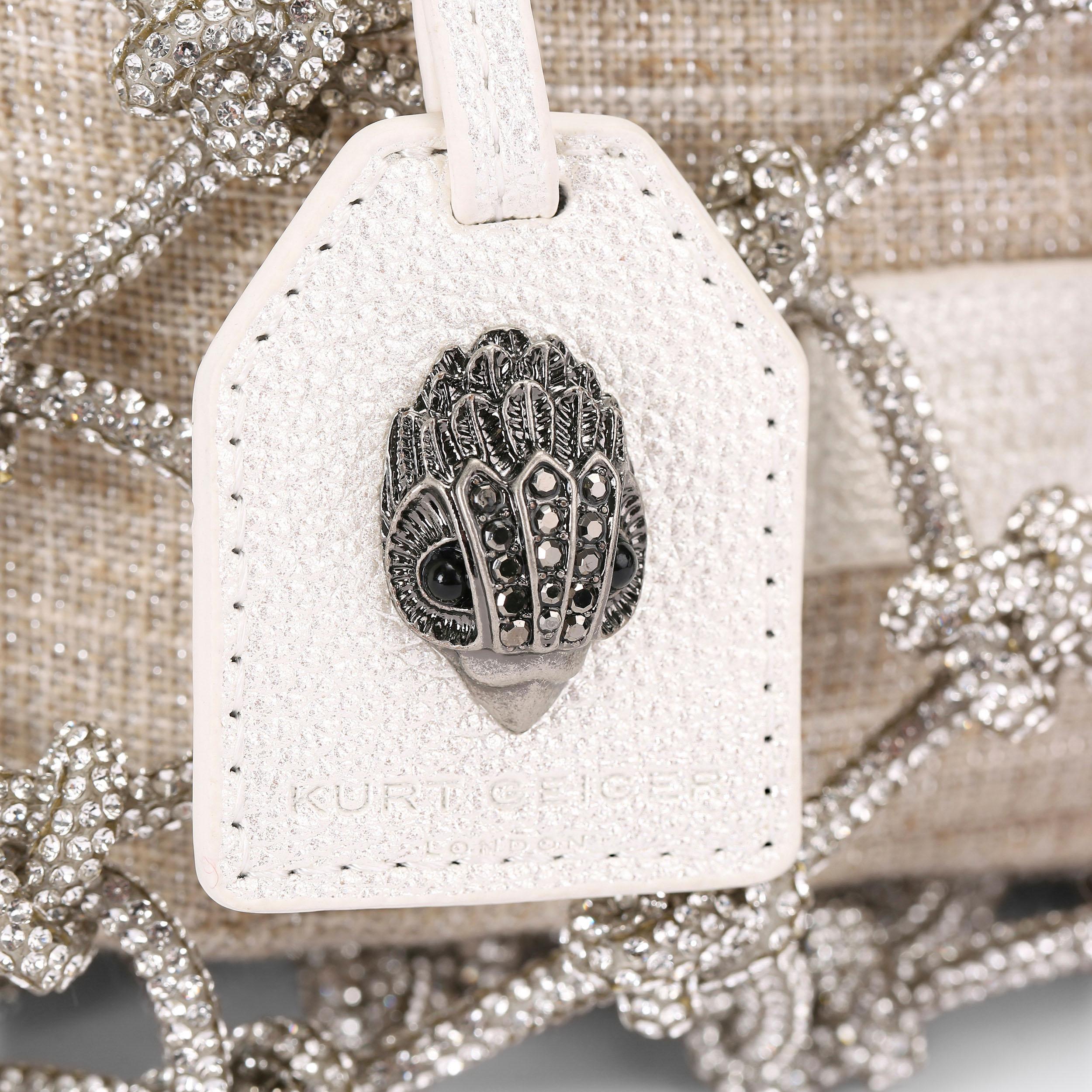 SM MACRAME CRYSTAL BAG Silver Crystal Bag by KURT GEIGER LONDON