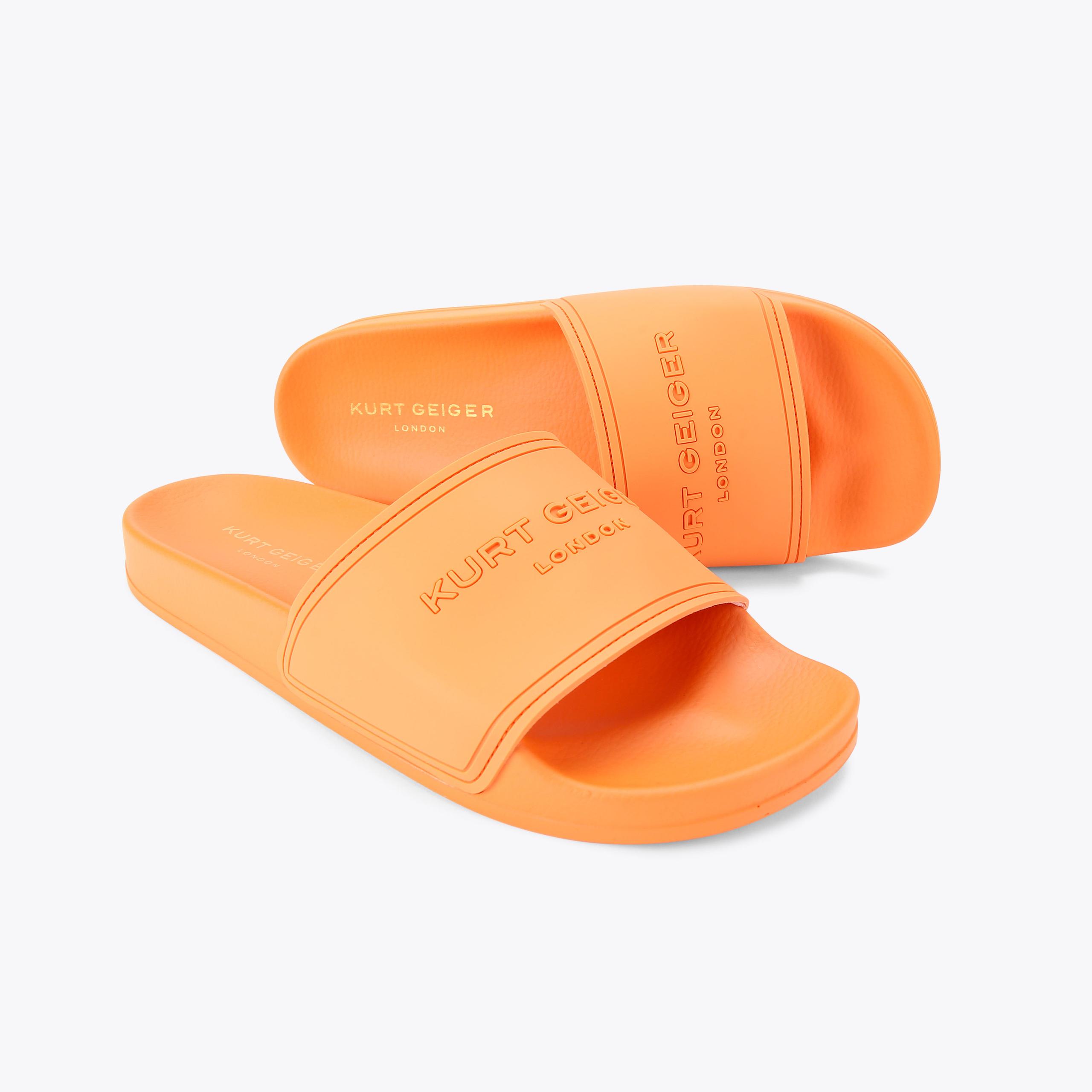 KGL POOL SLIDER MENS Orange Slider Sandals by KURT GEIGER LONDON