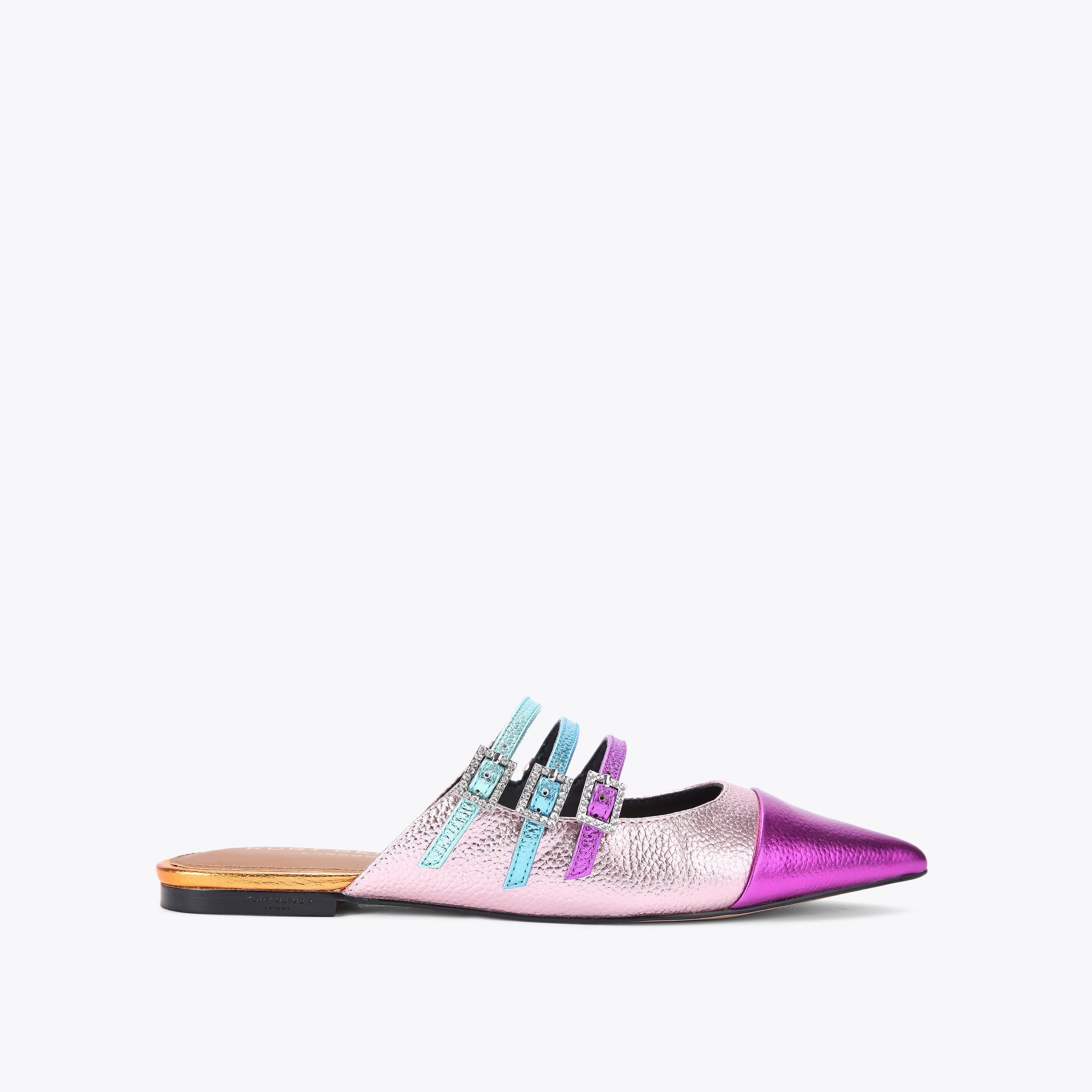PIERRA MJ FLAT OPEN BACK Rainbow Mary Jane Pumps by KURT GEIGER LONDON