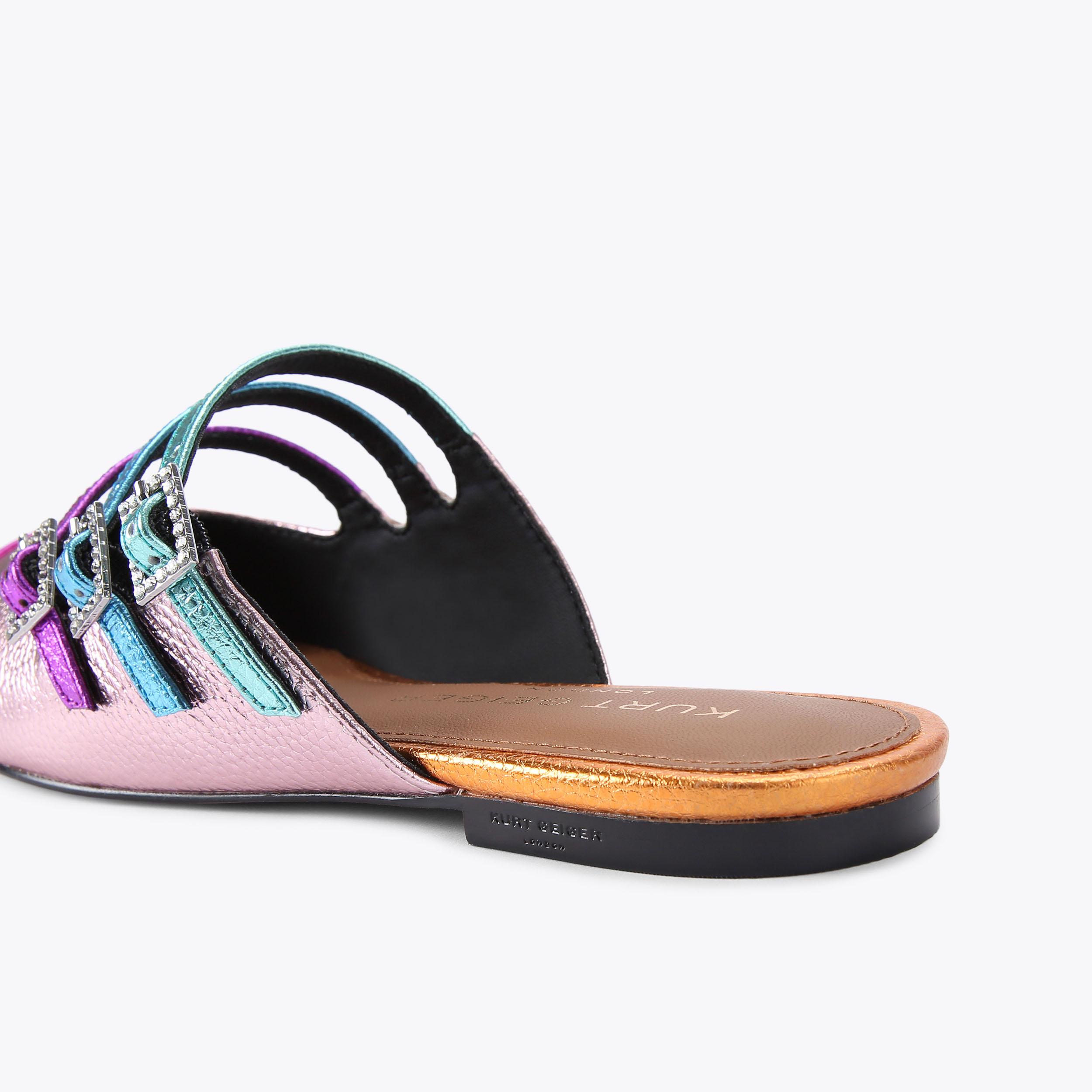 PIERRA MJ FLAT OPEN BACK Rainbow Mary Jane Pumps by KURT GEIGER LONDON