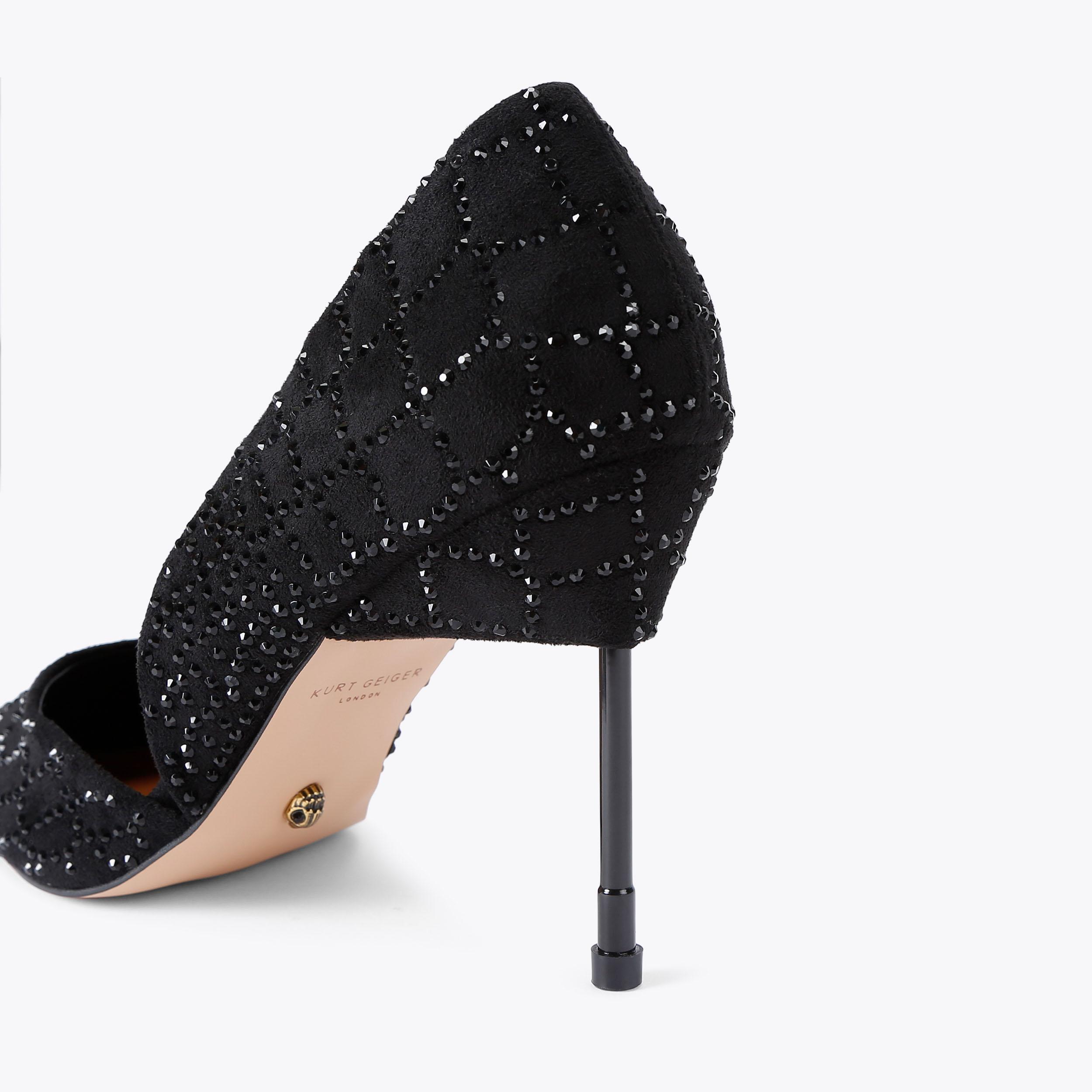 BOND 90 Black Crystal Court Heels by KURT GEIGER LONDON