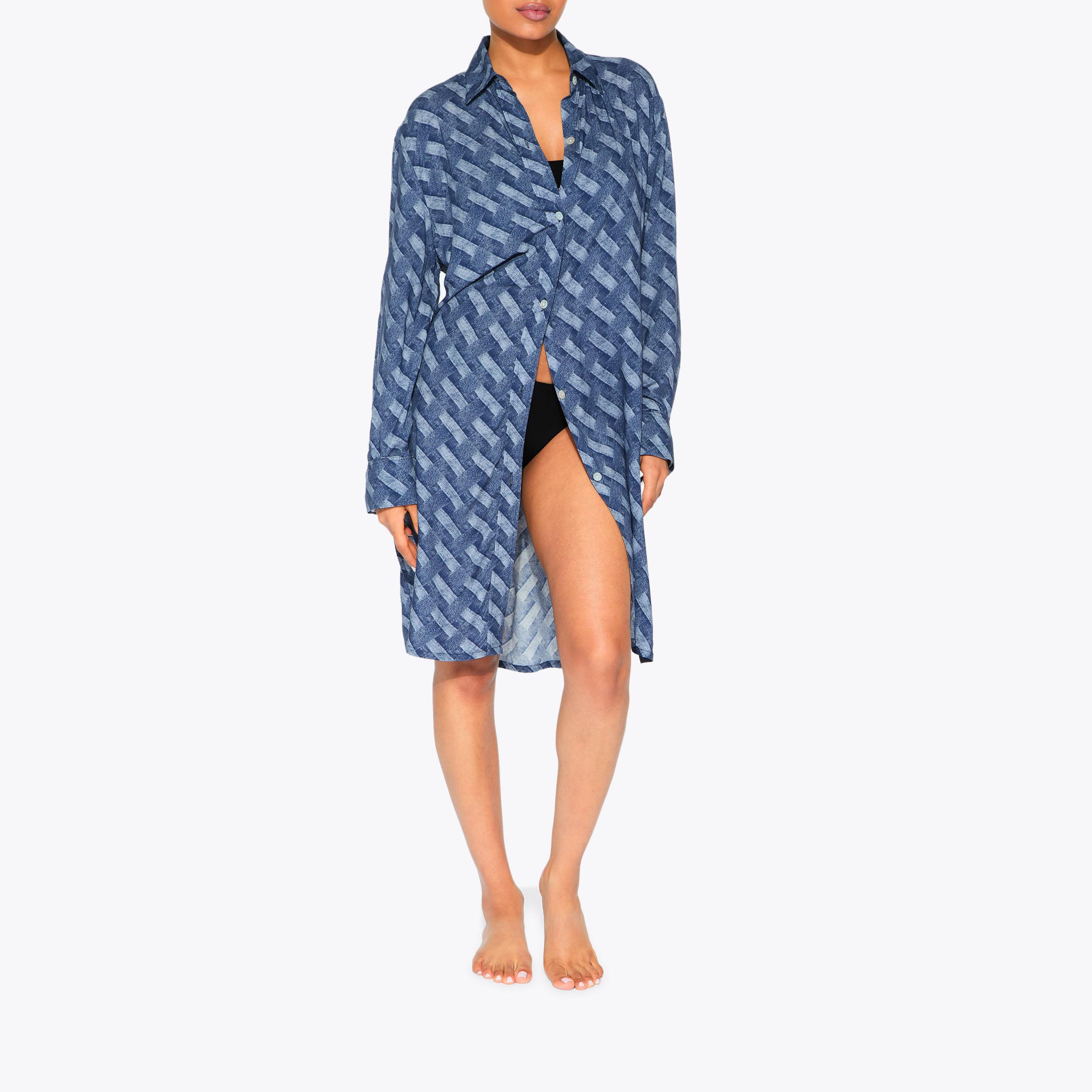 Resort Shirt Dress Blue Denim Shirt Dress By Kurt Geiger London