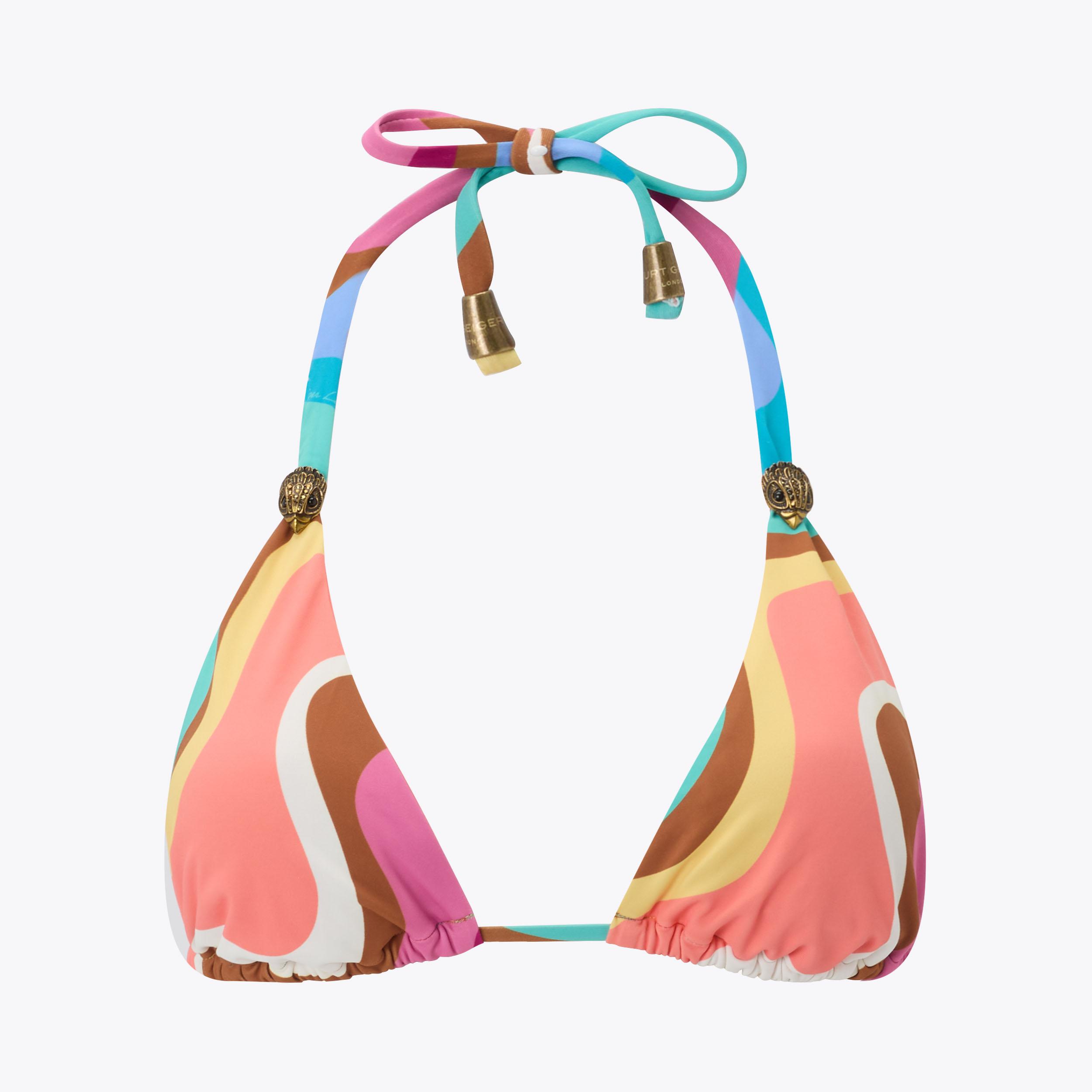 KENSINGTON TRIANGLE TOP Rainbow Swirl Bikini Top by KURT GEIGER LONDON