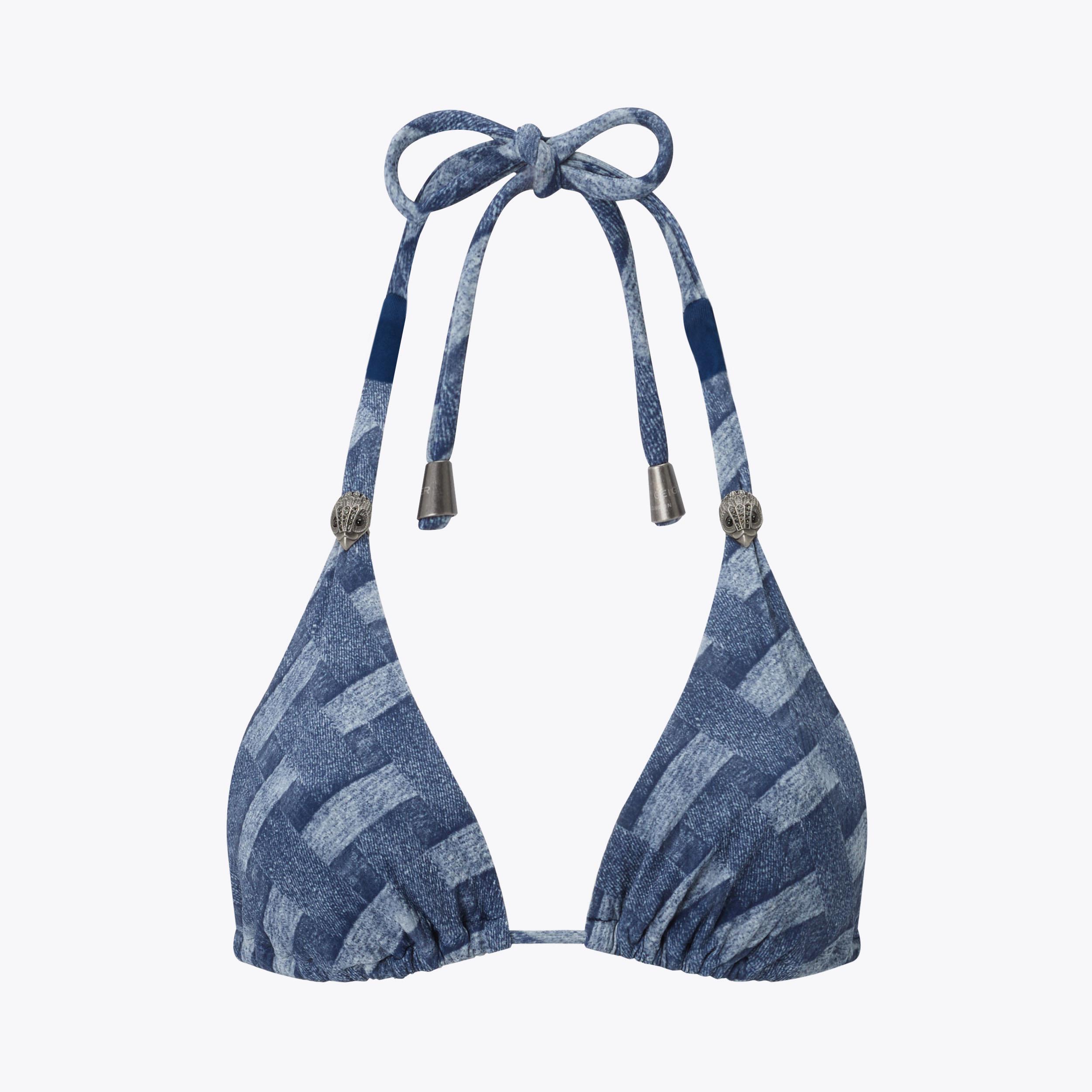 KENSINGTON TRIANGLE TOP Denim Woven Bikini Top by KURT GEIGER LONDON