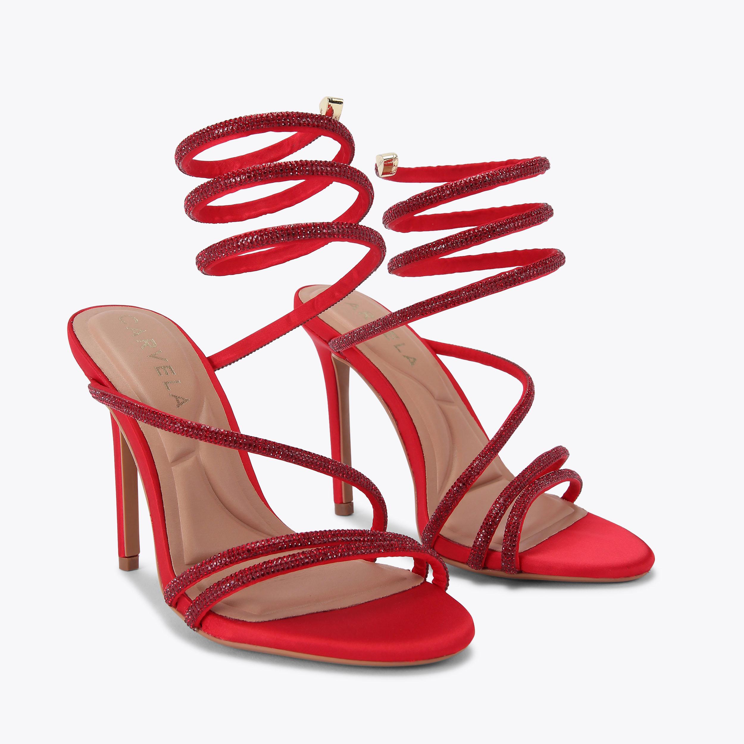 SPIRAL 105 Red Crystal Spiral Heels by CARVELA