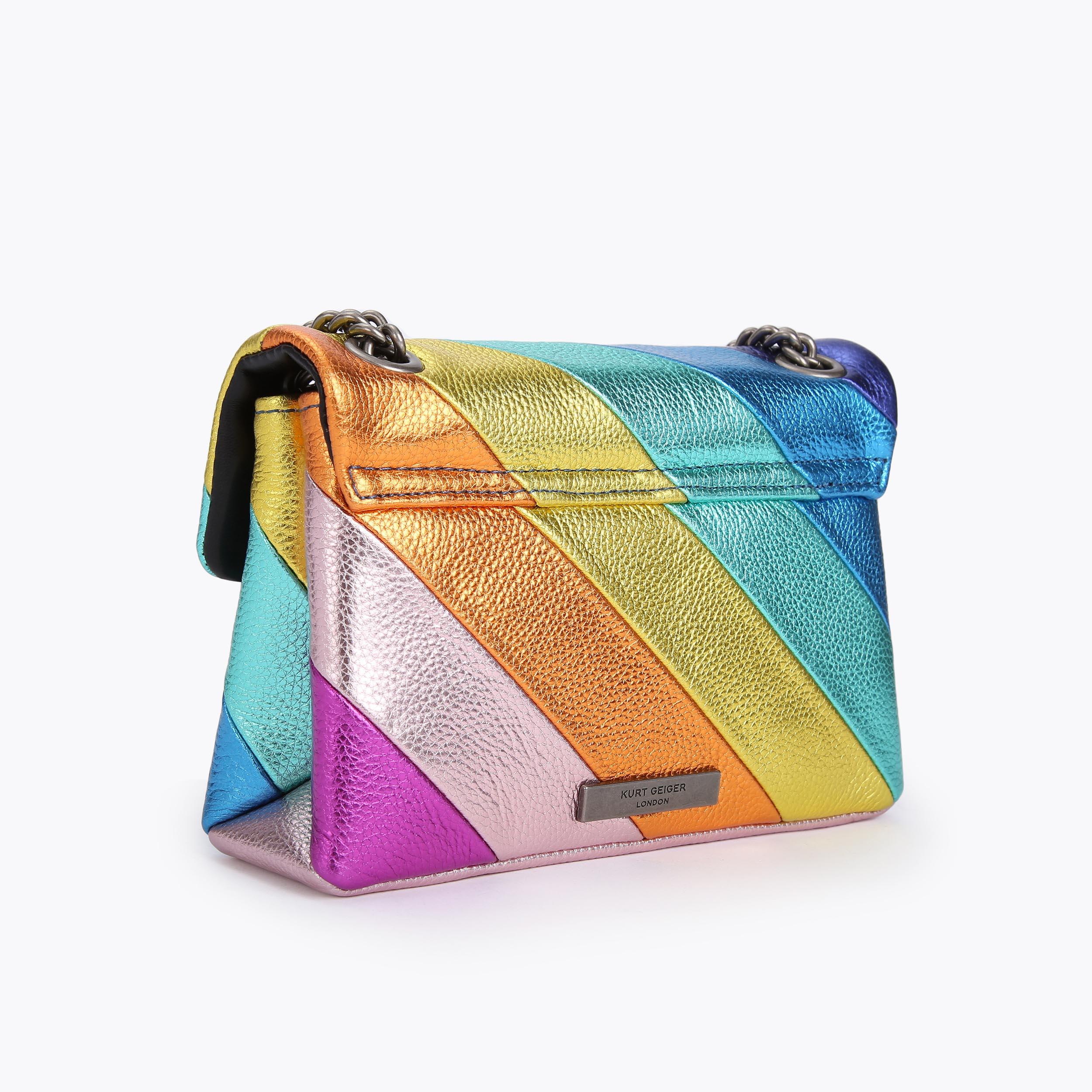 MINI KENSINGTON S BAG Rainbow Stripe Cross Body Bag by KURT GEIGER LONDON