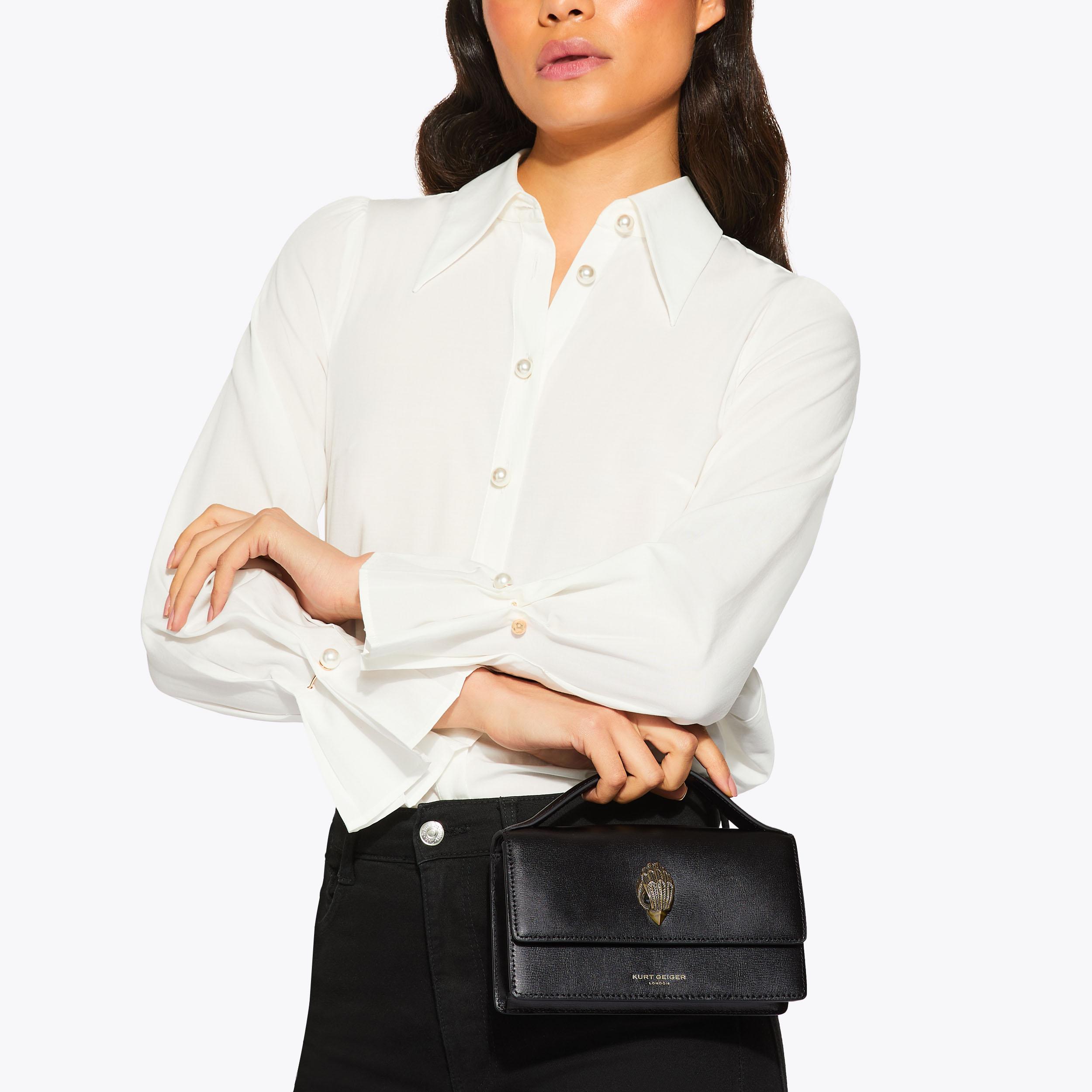 SM BOND TOP HANDLE BAG Black Top Handle Purse by KURT GEIGER LONDON