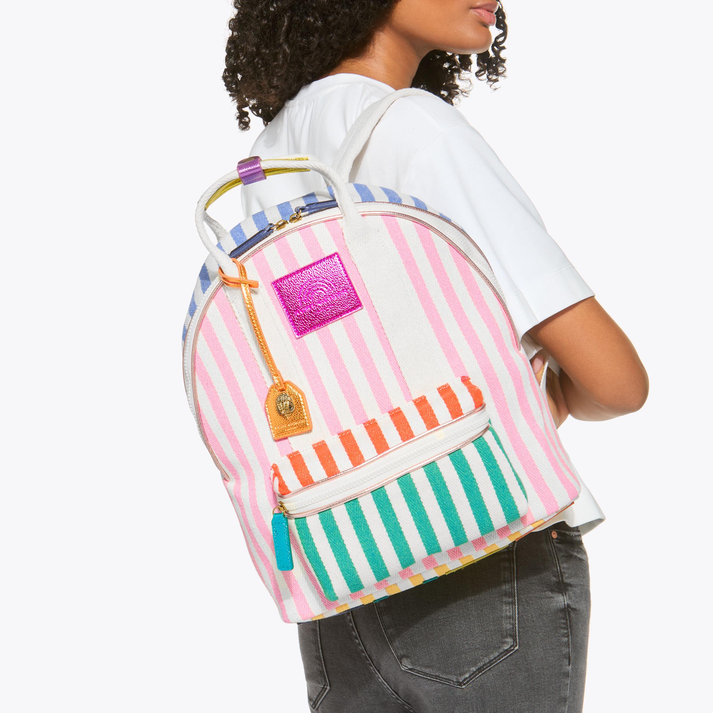 SOUTHBANK LG BACKPACK Rainbow Stripe Canvas Backpack by KURT GEIGER LONDON