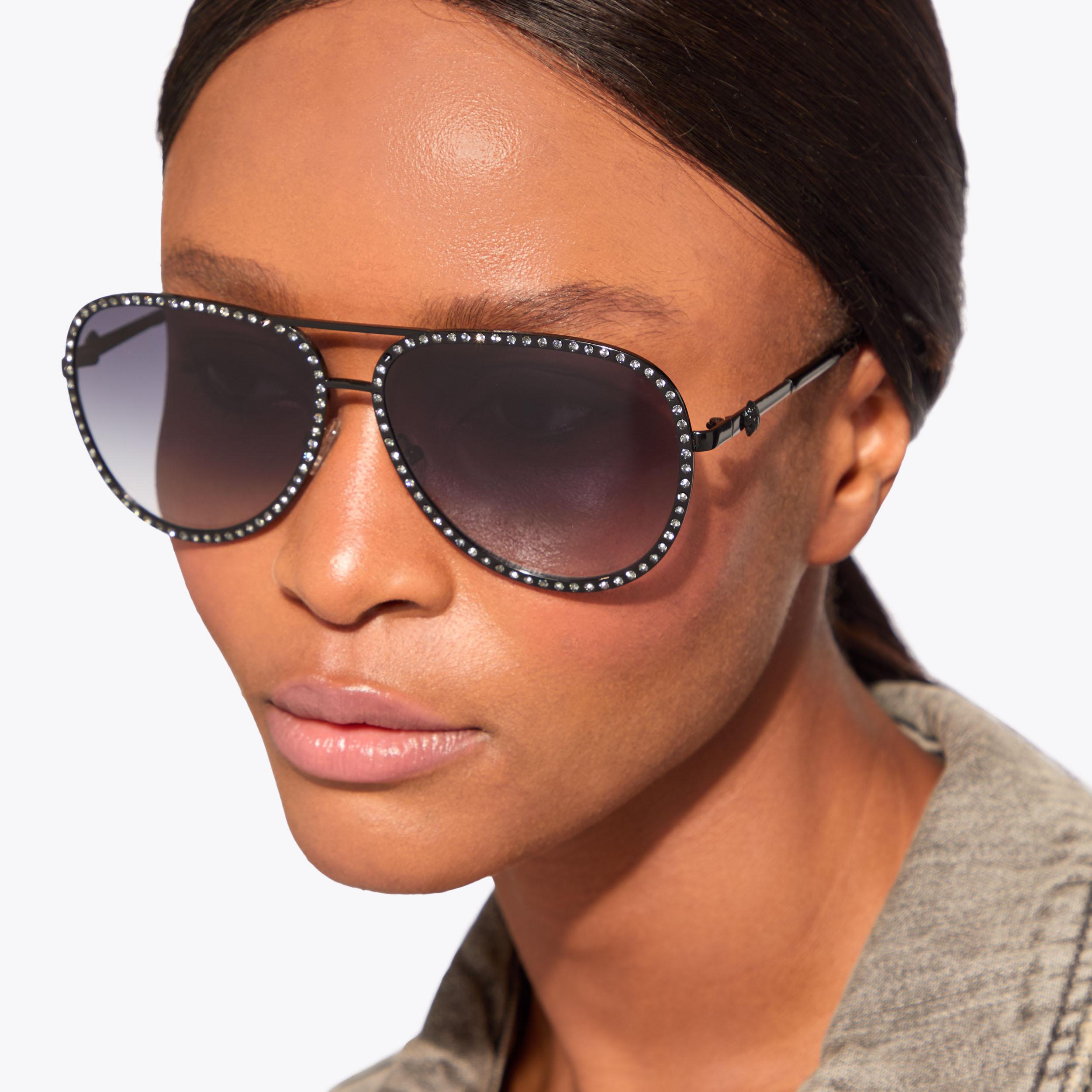 SHOREDITCH LG AVIATOR C Black Tinted Sunglasses by KURT GEIGER LONDON