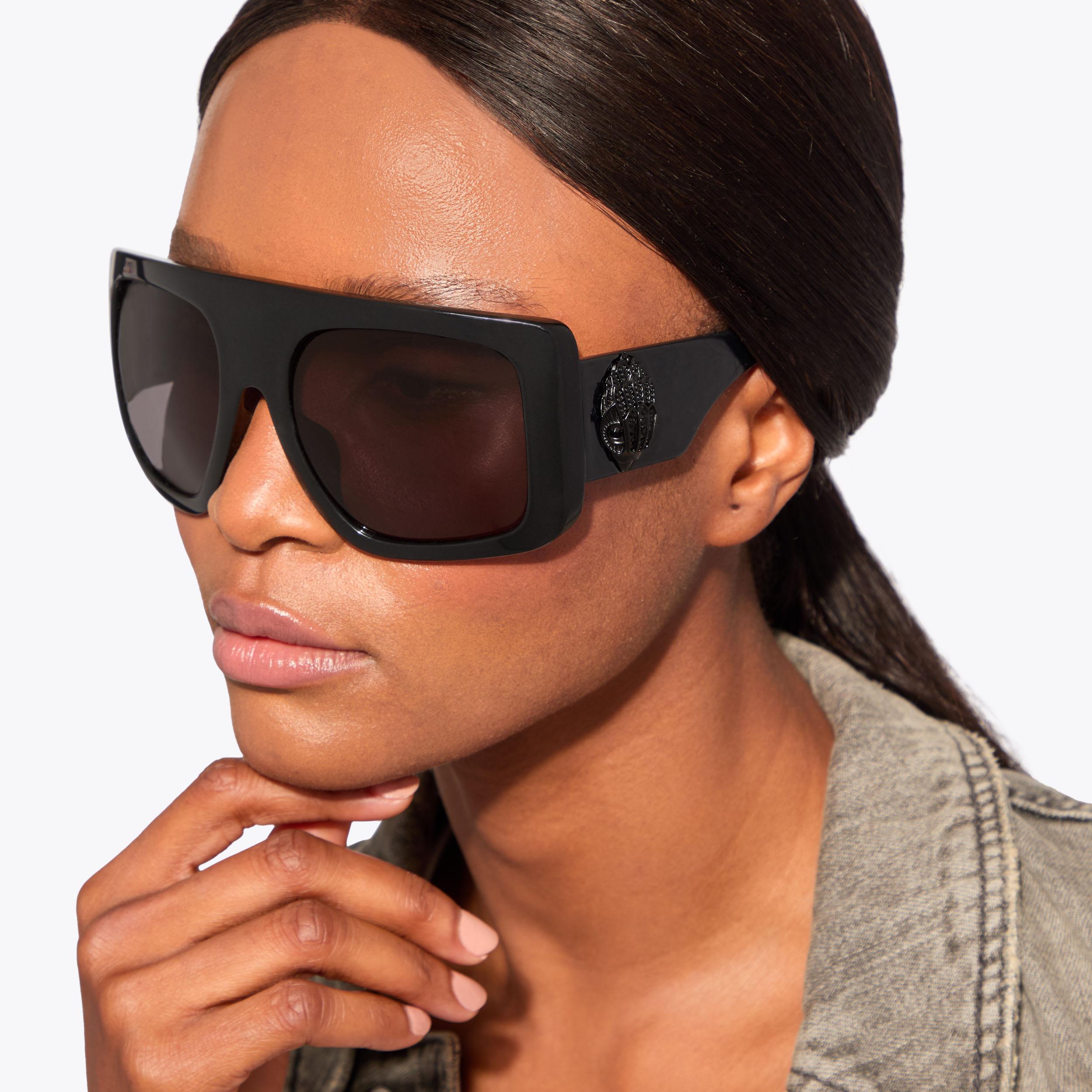 SHOREDITCH LG VISOR Black Visor Sunglasses by KURT GEIGER LONDON
