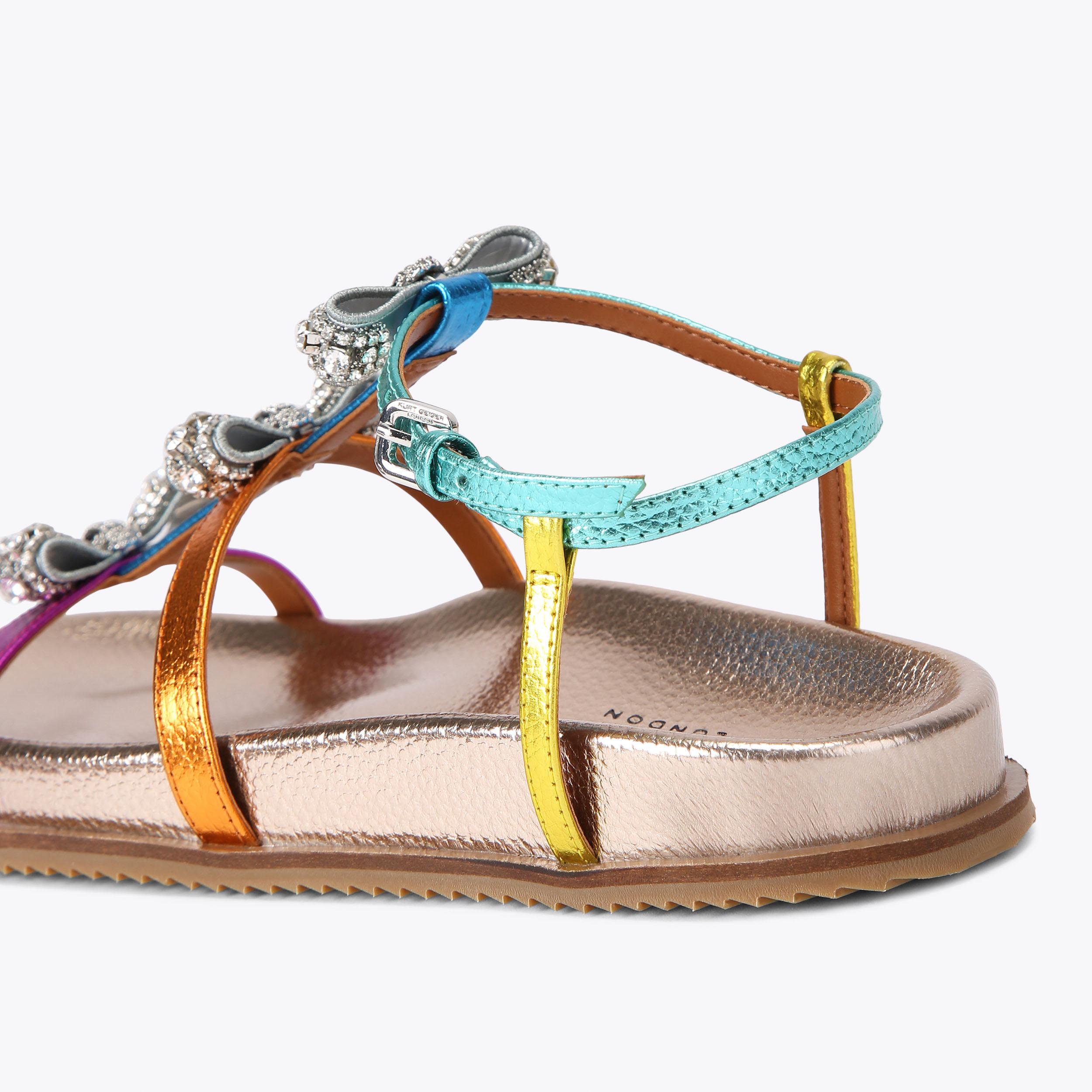 PIERRA MICRO BOW SANDAL Metallic Bow Sandal by KURT GEIGER LONDON