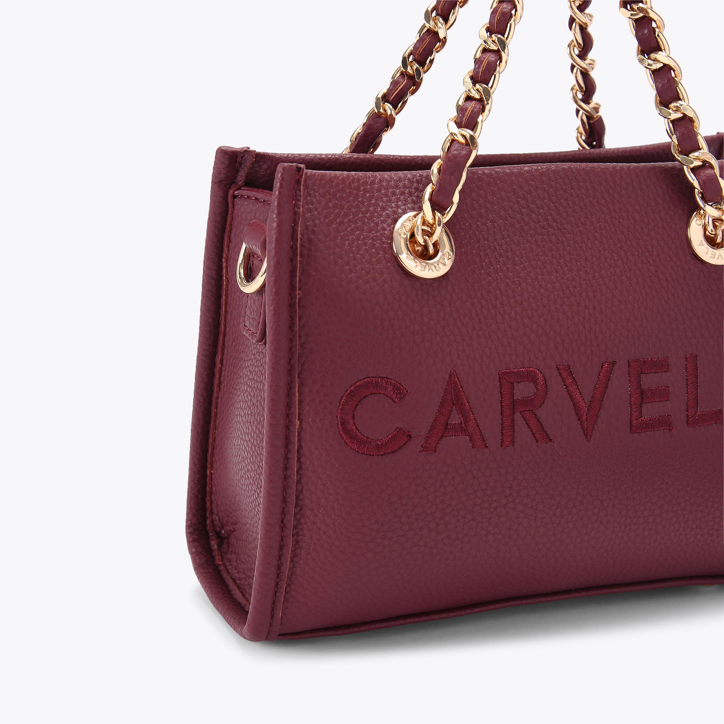 SORRENTO MICRO TOTE Dark Red Micro Tote Bag by CARVELA