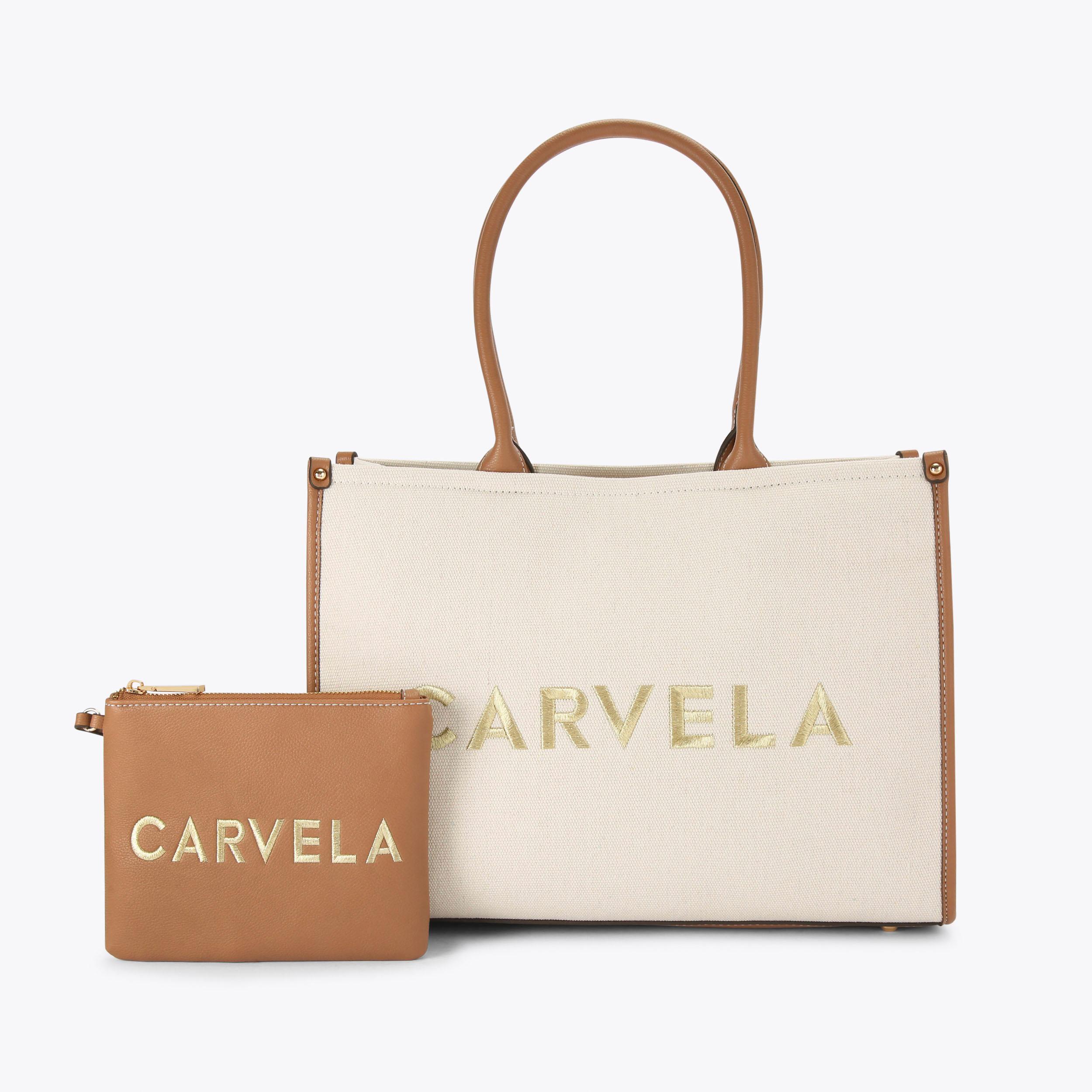 SORRENTO CHUCK IN TOTE White Tote Bag by CARVELA
