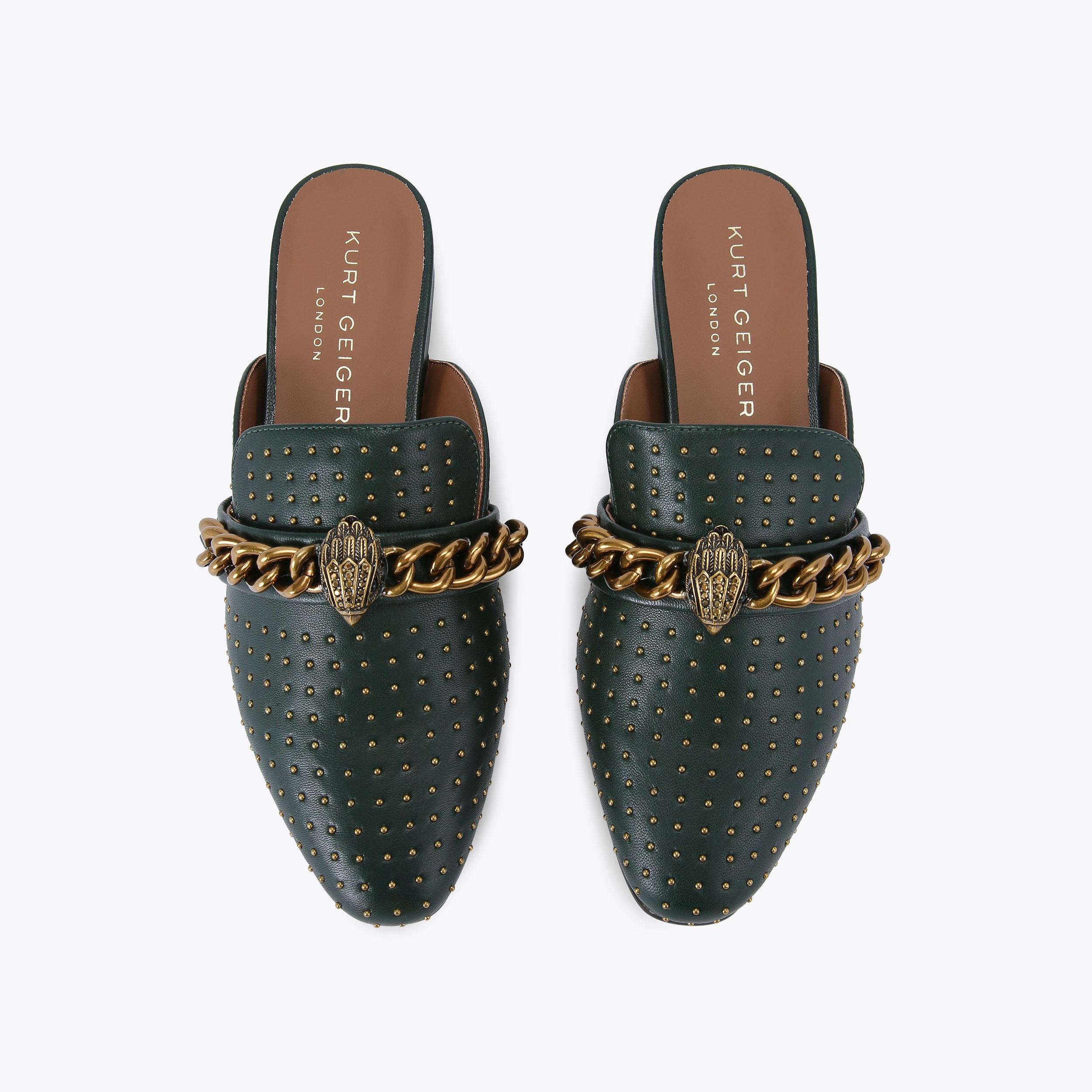 CHELSEA MULE Dark Green Slip On Mules by KURT GEIGER LONDON