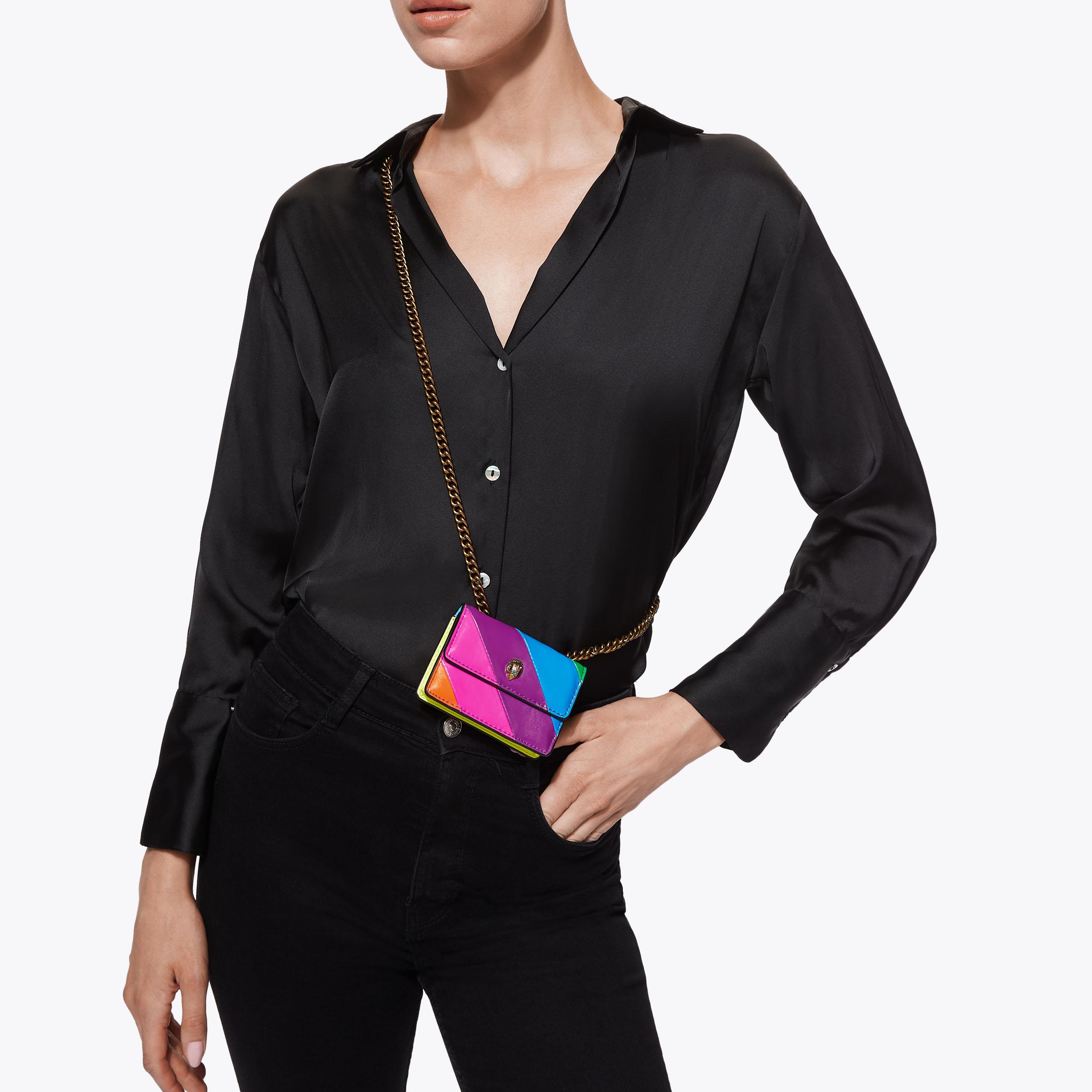 MICRO KENSINGTON L Neon Stripe Micro Purse by KURT GEIGER LONDON