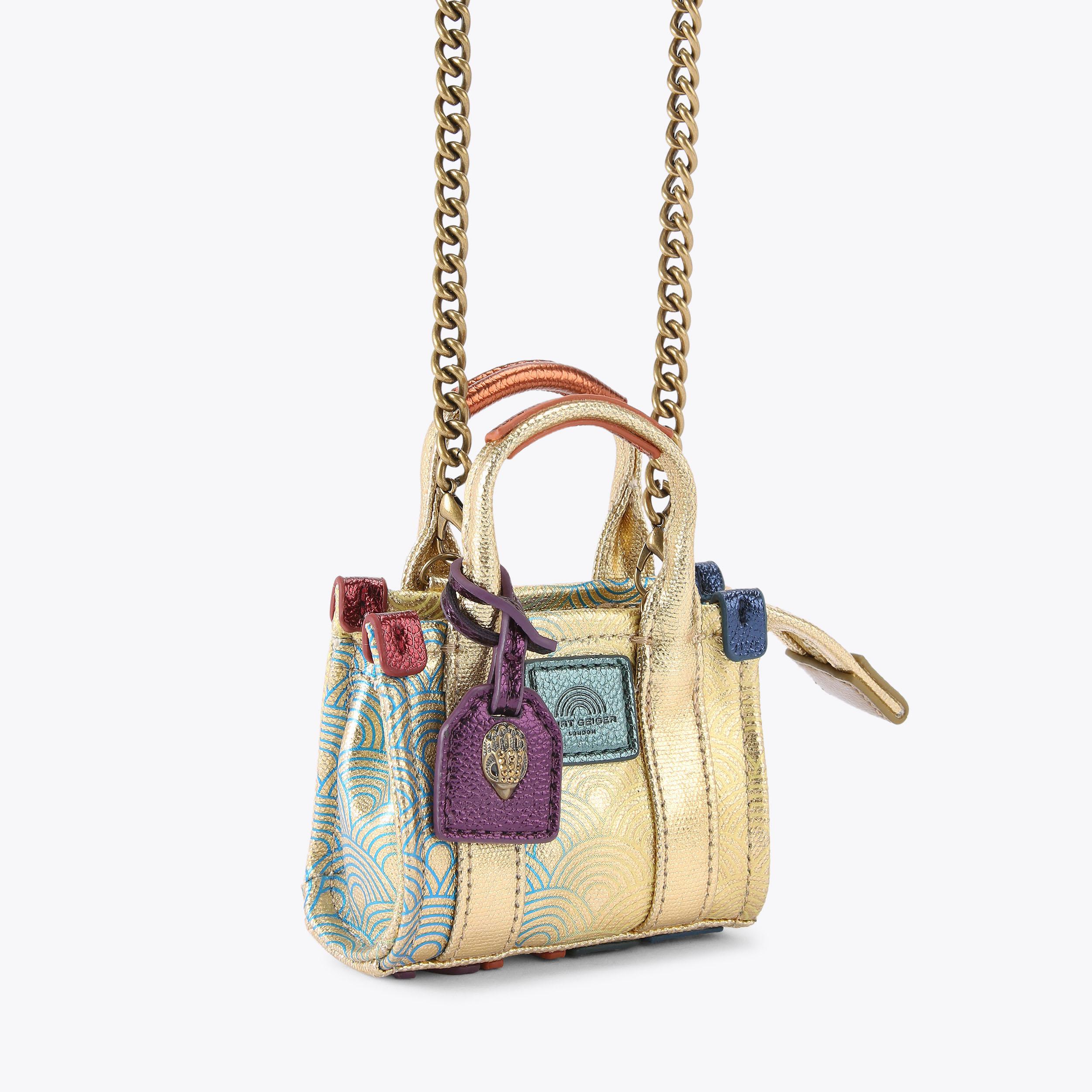 MICRO SOUTHBANK TOTE Gold Micro Tote by KURT GEIGER LONDON