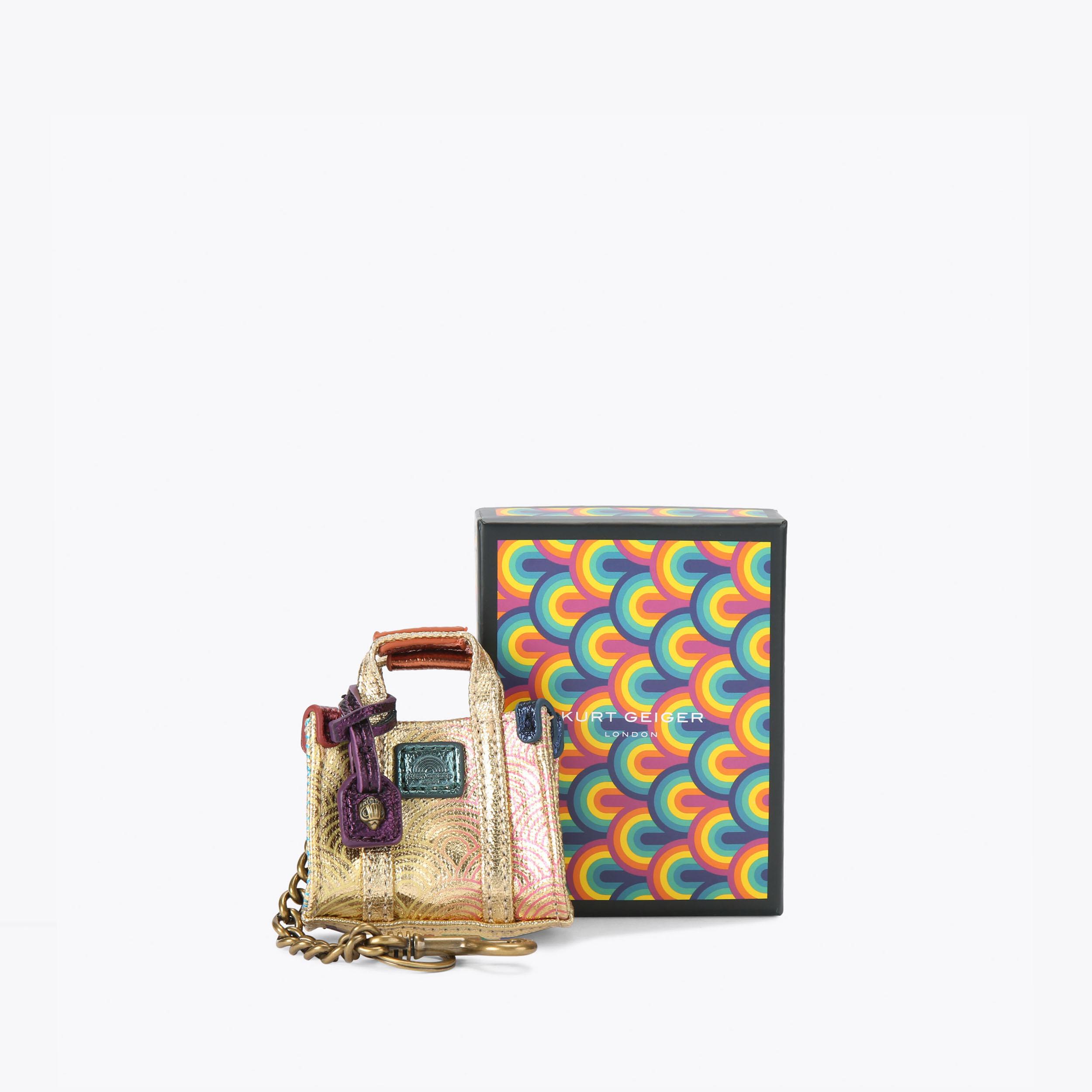 SOUTHBANK KEYRING Gold Canvas Keyring by KURT GEIGER LONDON