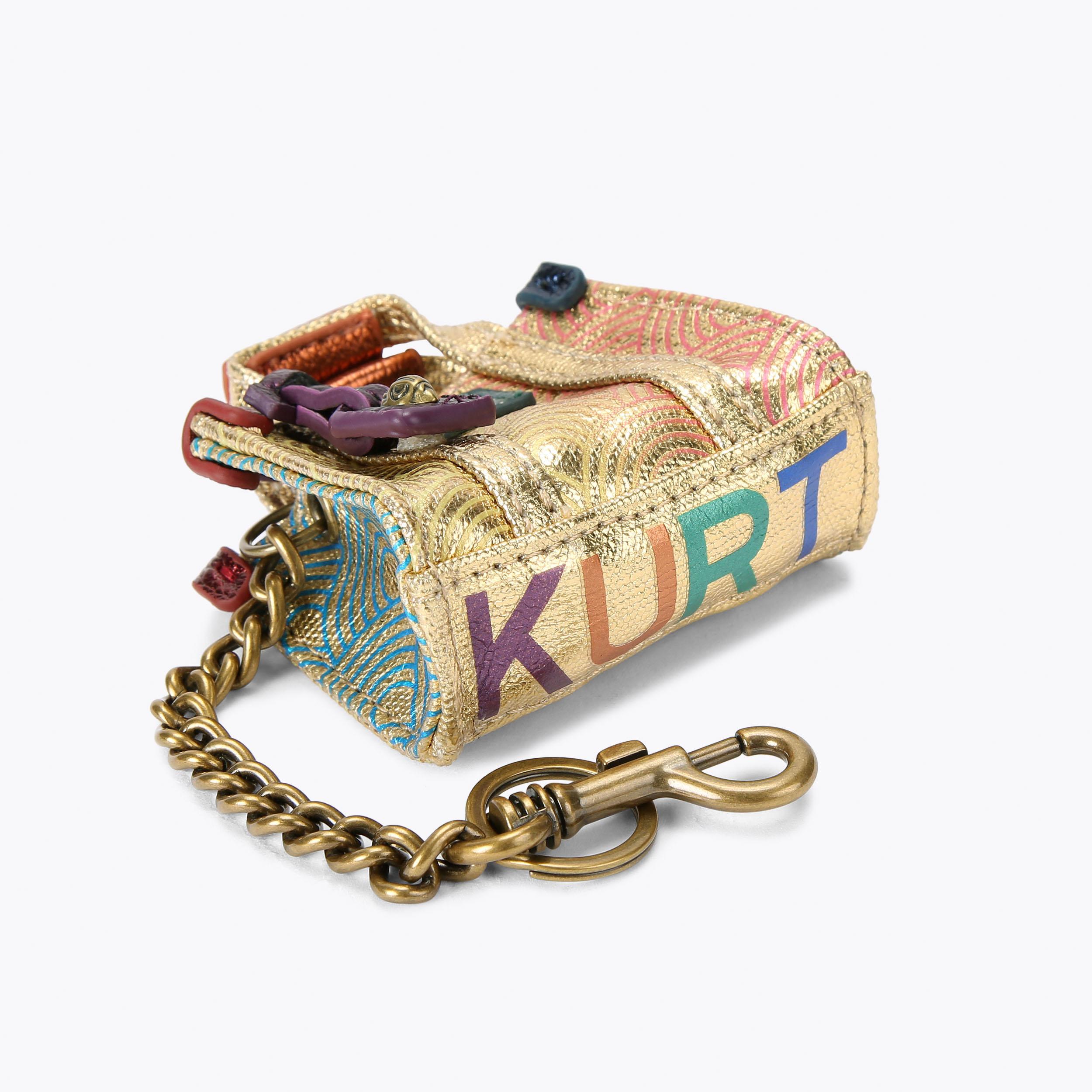 SOUTHBANK KEYRING Gold Canvas Keyring by KURT GEIGER LONDON