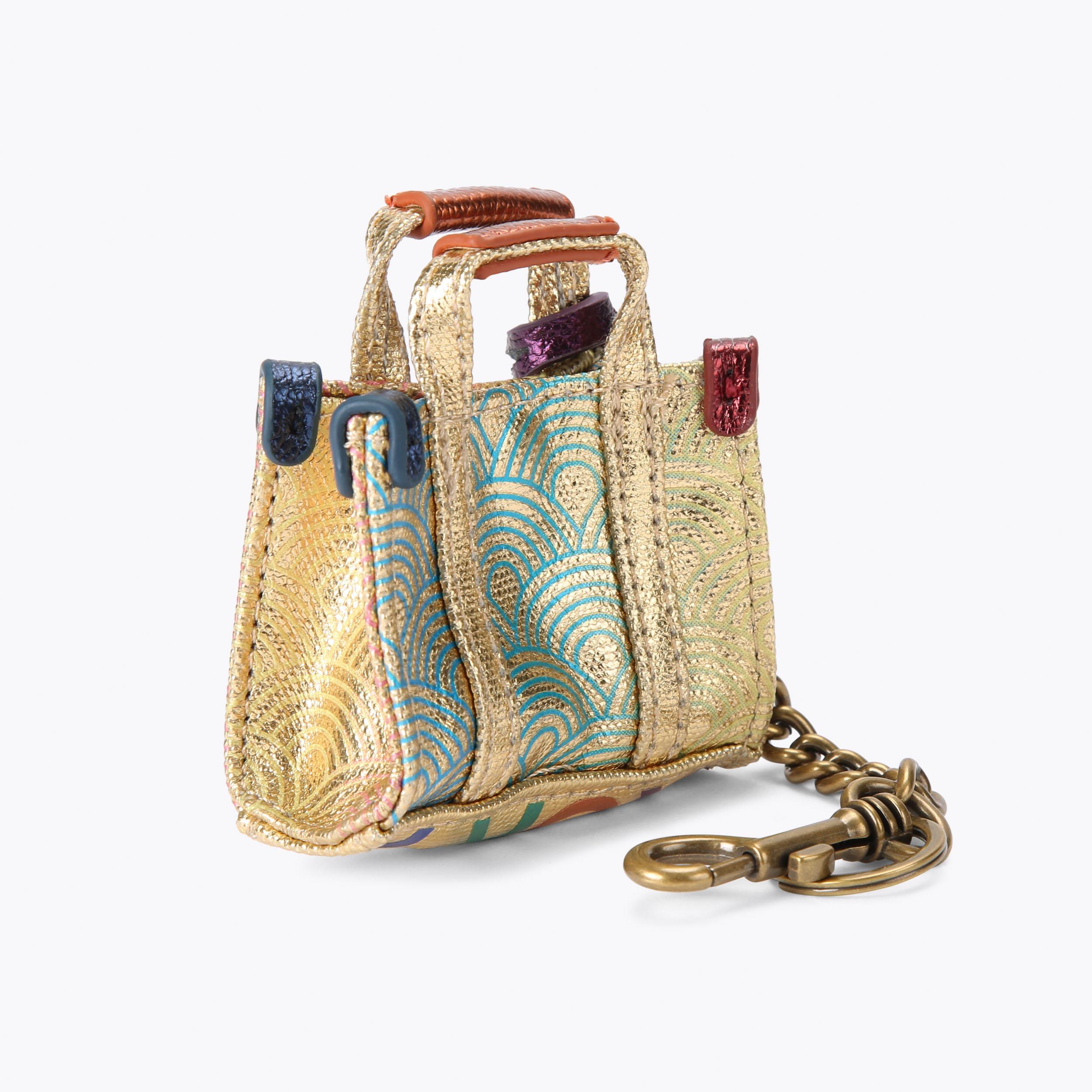 SOUTHBANK KEYRING Gold Canvas Keyring by KURT GEIGER LONDON