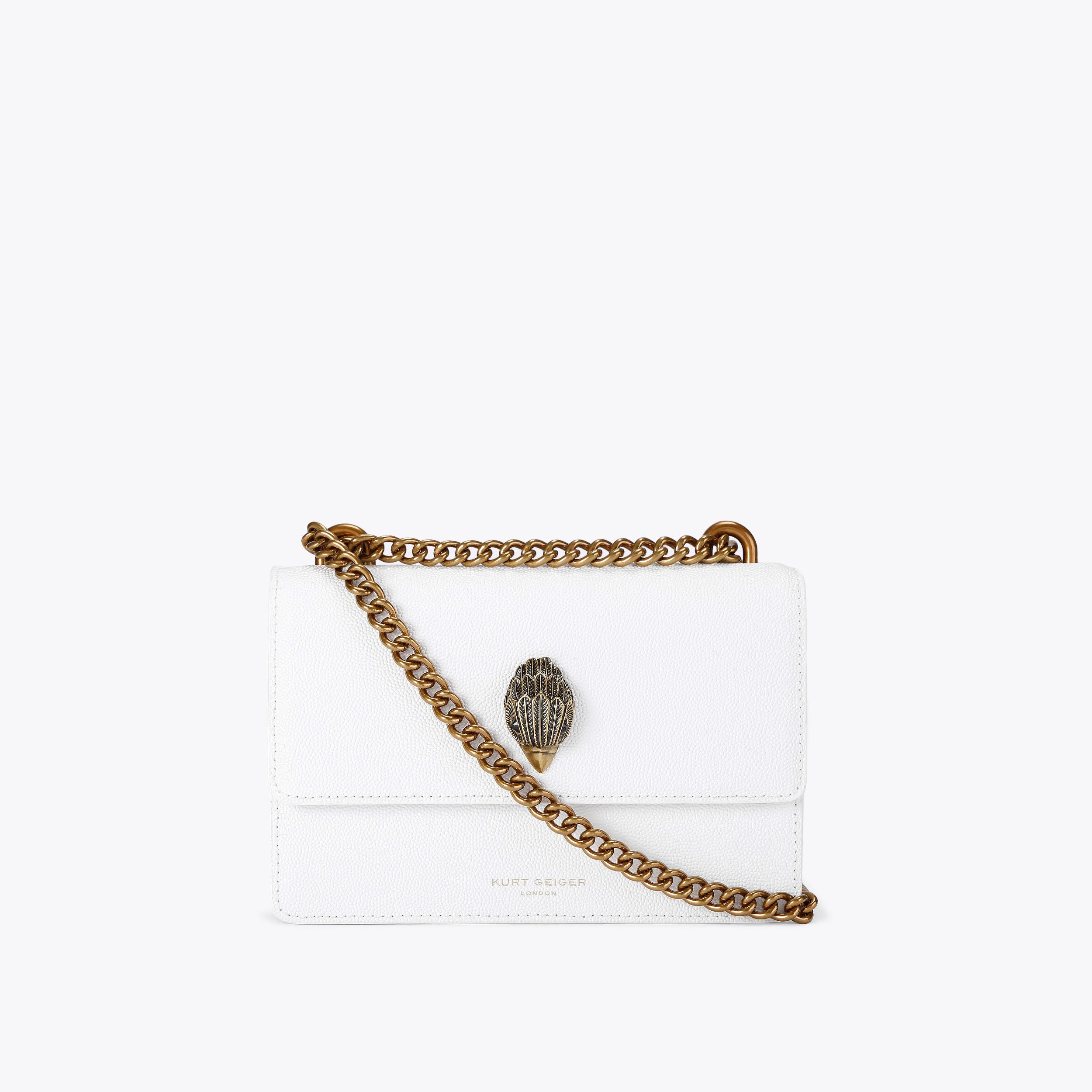 SHOREDITCH SM CROSS BODY White Leather Cross Body Bag by KURT GEIGER LONDON