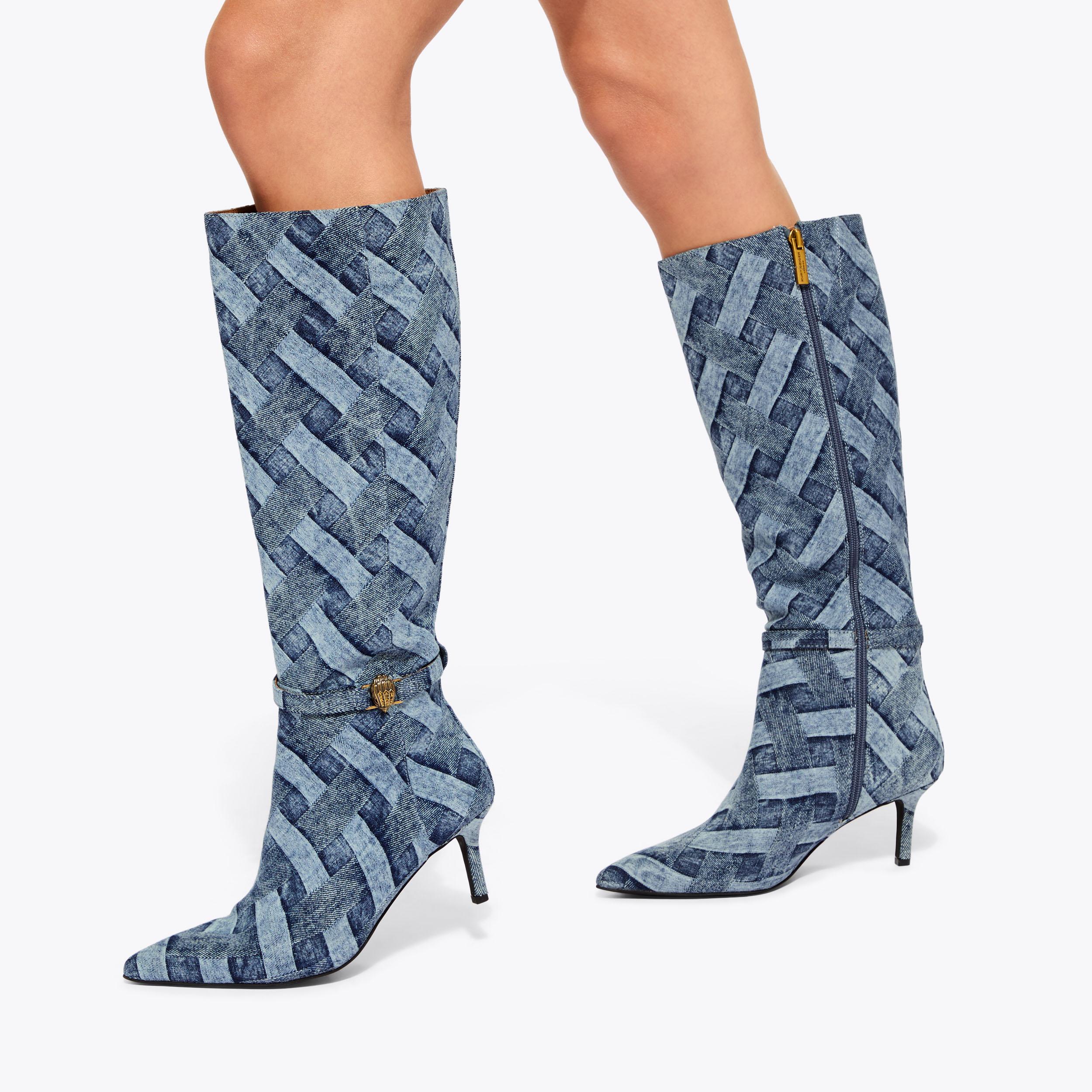 KENSINGTON FLEXI KNEE Denim Knee High Boot by KURT GEIGER LONDON