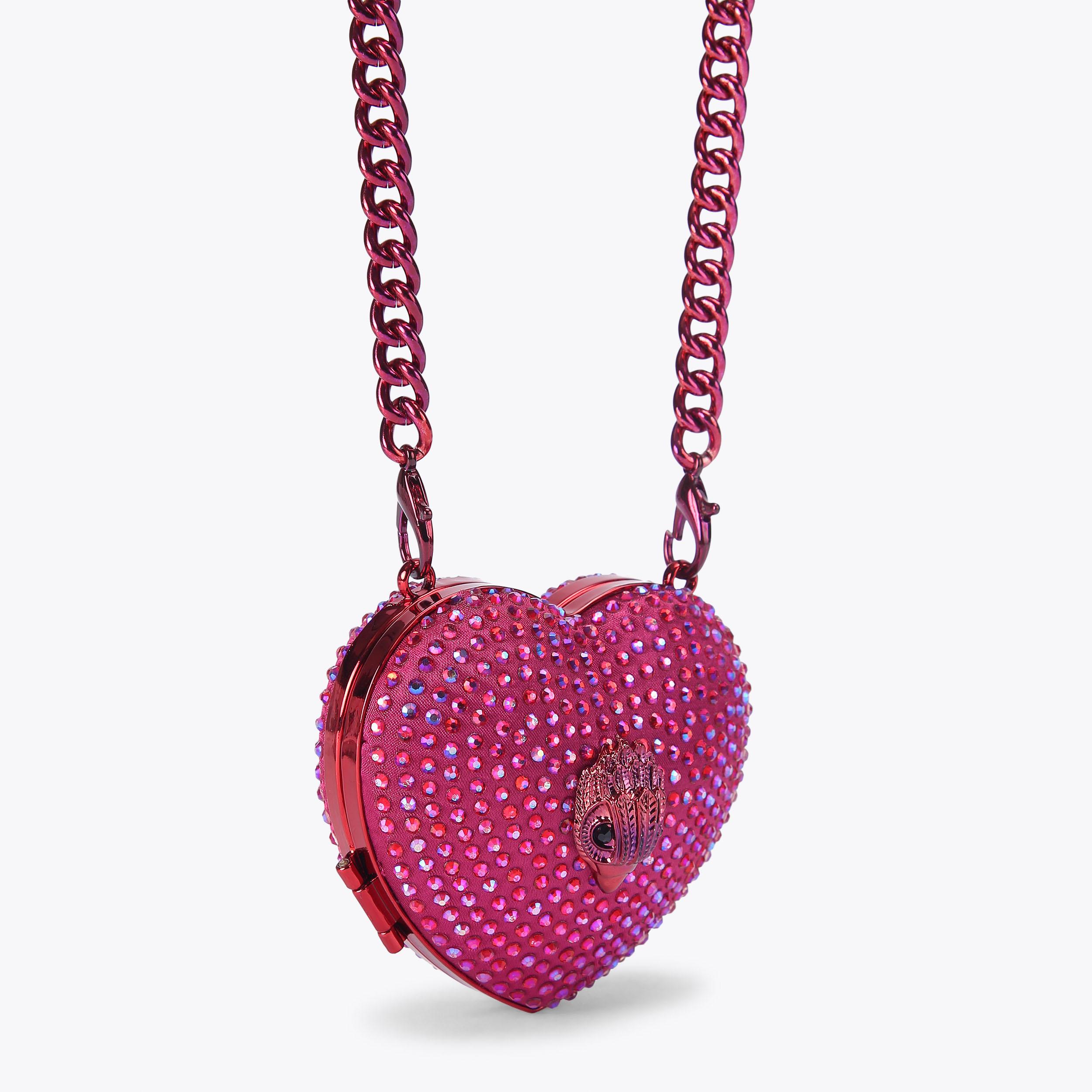 MICRO HEART CLUTCH Purple Cross Body Bag by KURT GEIGER LONDON