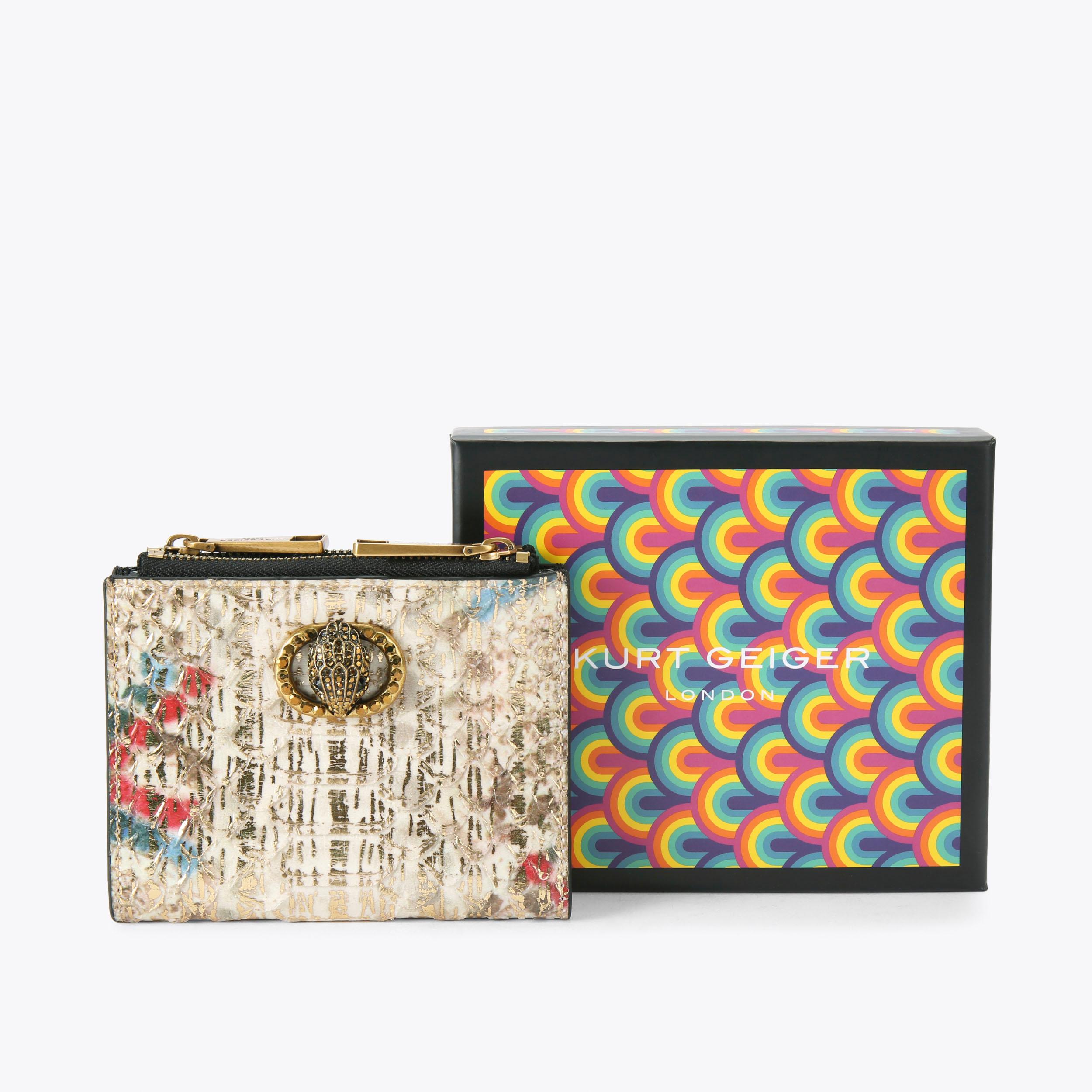 CHELSEA MINI PURSE Snake Print Gold Card Wallet by KURT GEIGER LONDON