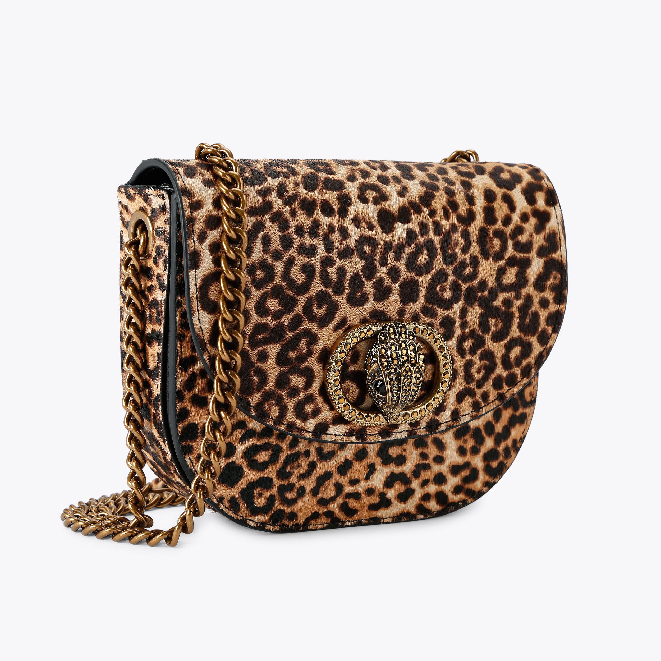 CHELSEA SADDLE BAG Leopard Print Cross Body Bag by KURT GEIGER LONDON