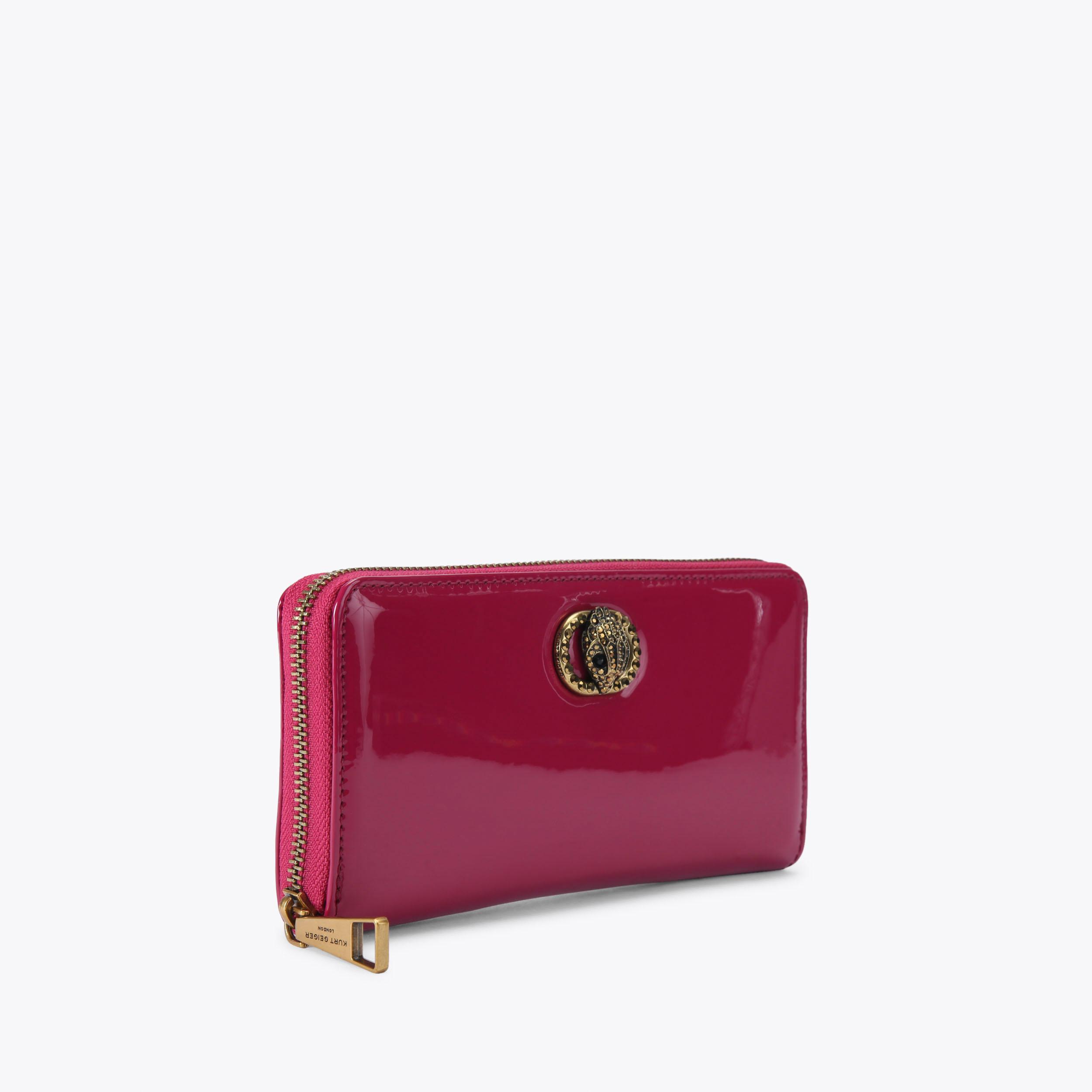 CHELSEA ZIP AROUND W Fuchsia Patent Leather Purse by KURT GEIGER LONDON